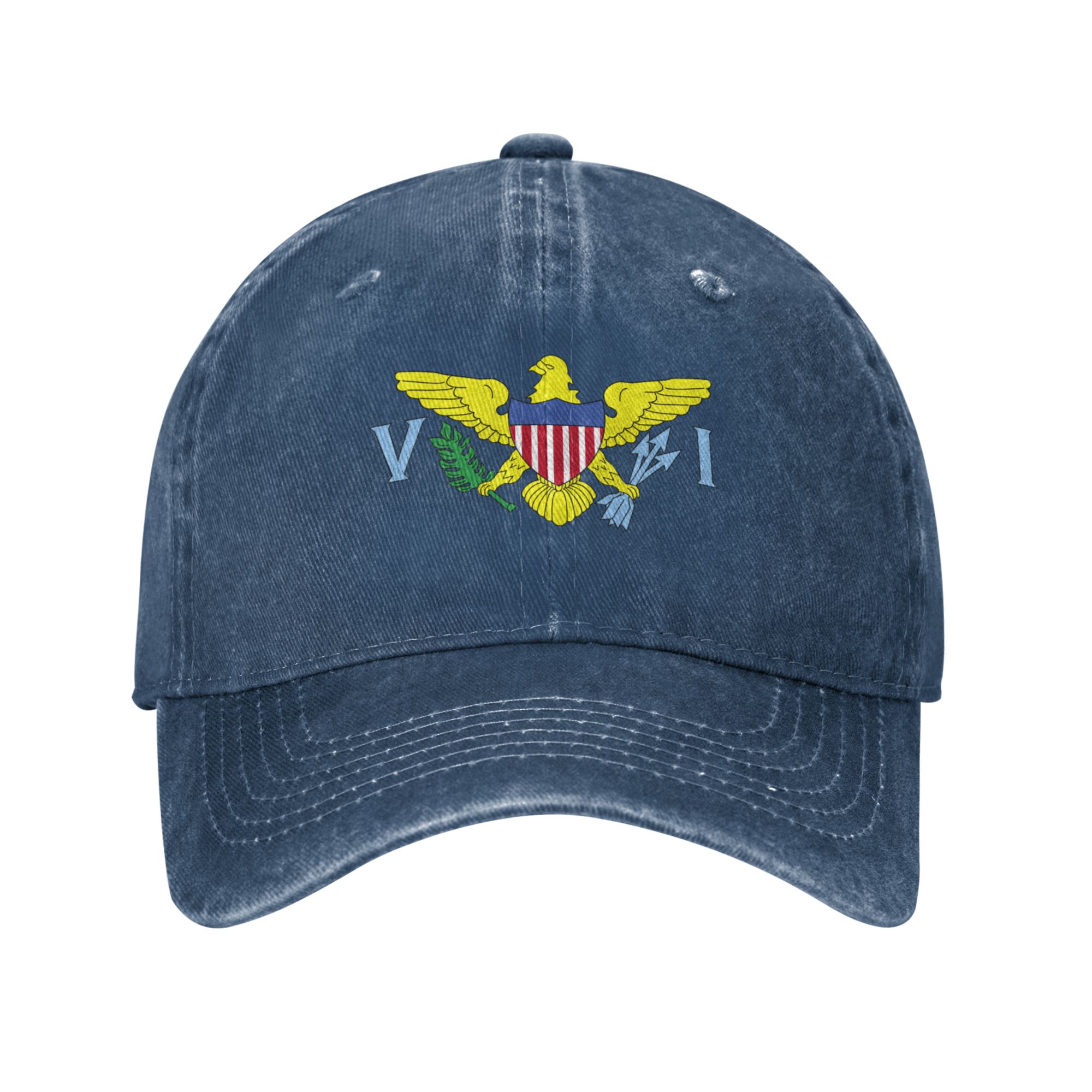 DouZhe Adjustable Washed Cotton Baseball Cap - Virgin Islands Flag ...