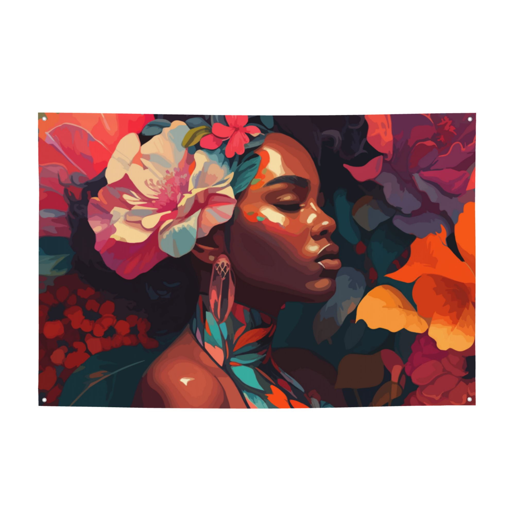 DouZhe Afro Queen Beautiful African Woman Sign Banner, Hanging Banners ...