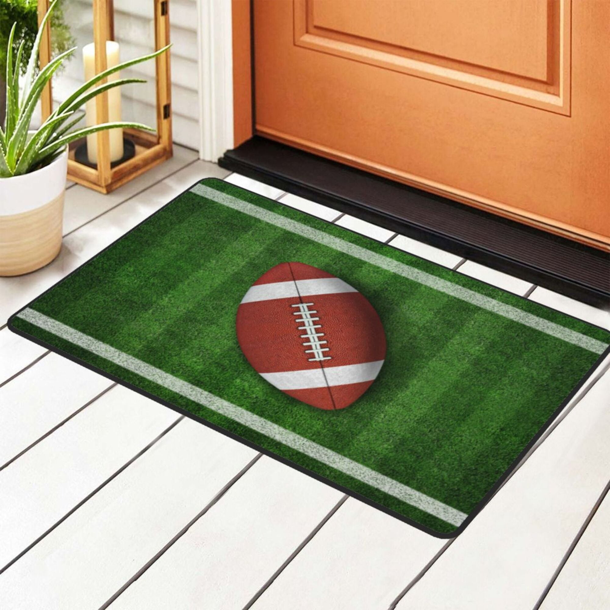 DouZhe American Football Field Rugs Doormat, Non-Slip Machine Washable ...