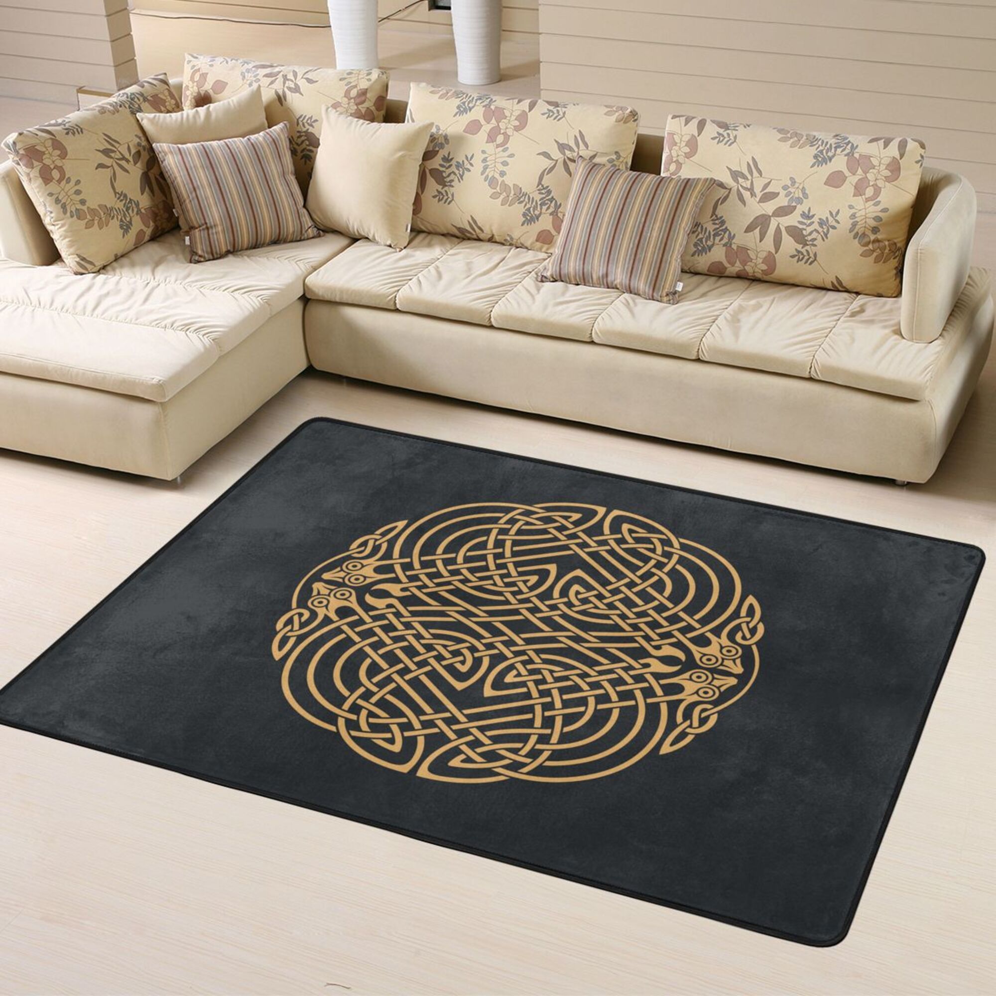 DouZhe Ancient Decorative Dragon Celtic Style Pattern Area Rugs Non ...