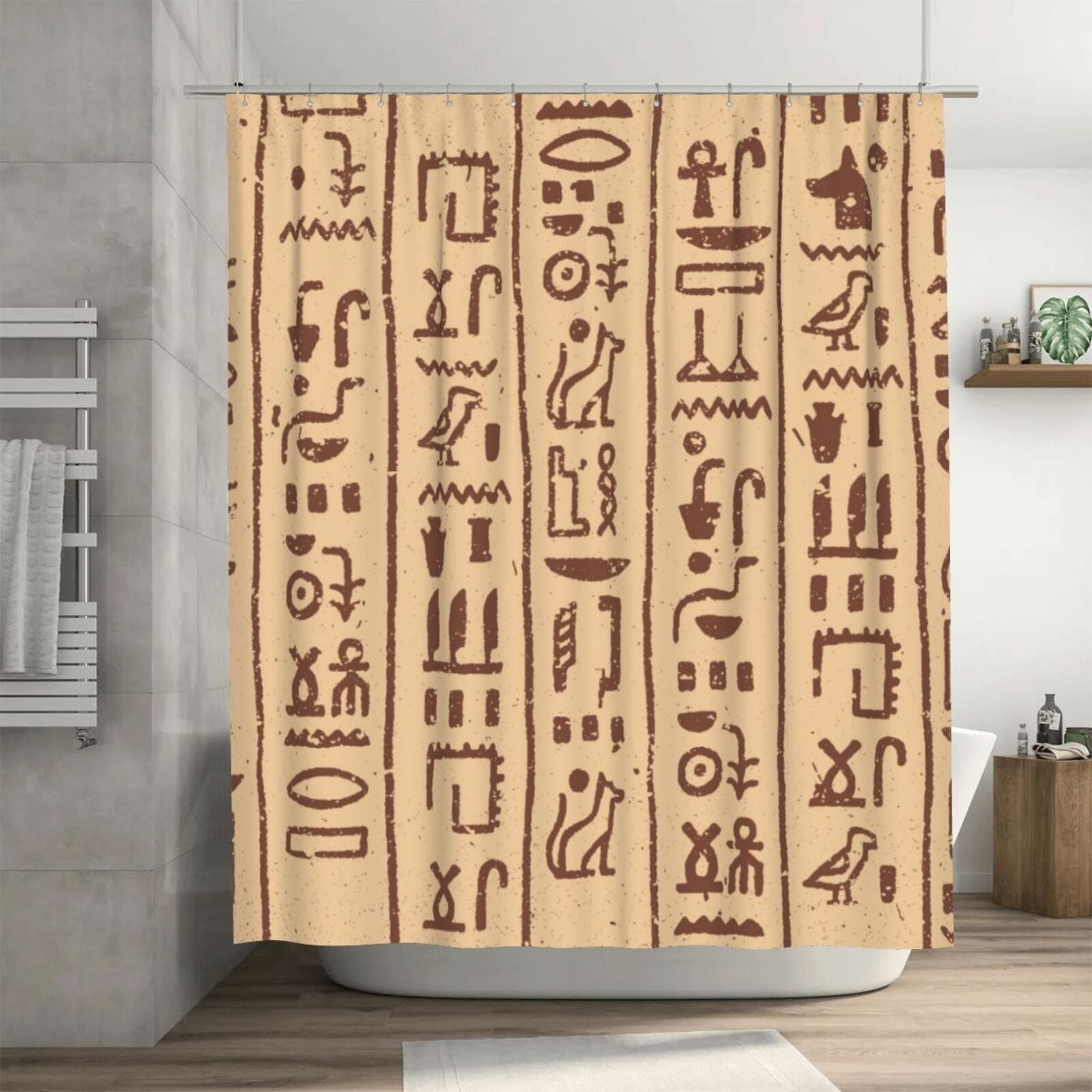 DouZhe Ancient Egyptian Hieroglyphs Pattern Shower Curtain, Waterproof ...