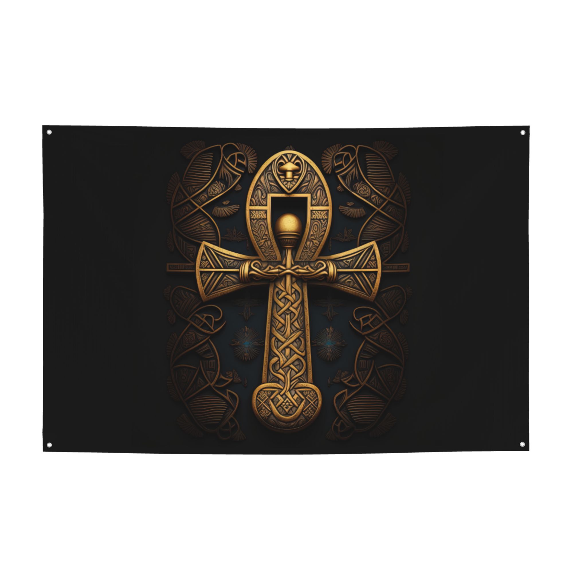 DouZhe Ancient Golden Ankh Symbol Sign Banner, Hanging Banners Backdrop ...