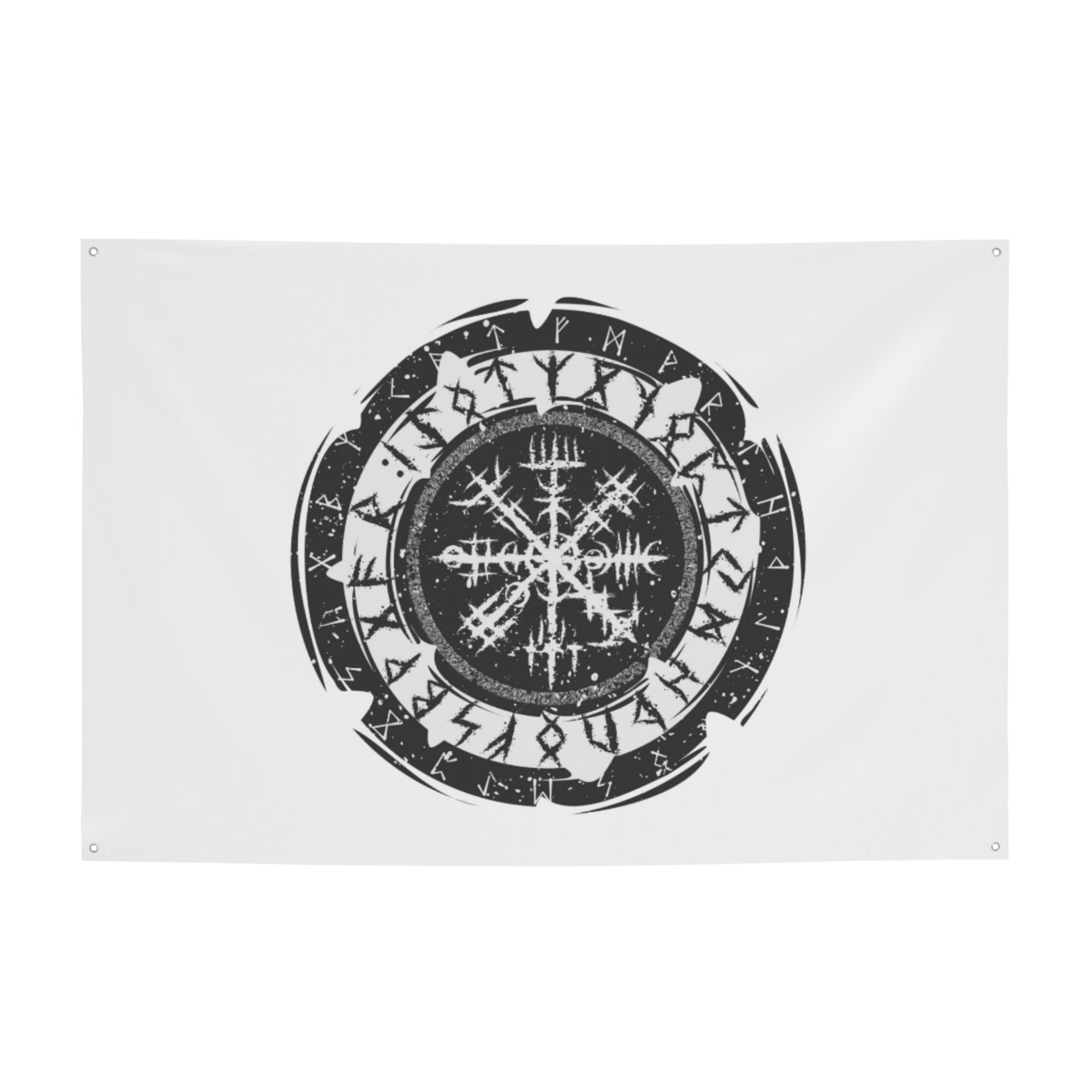DouZhe Ancient Viking Rune Dark Circle Sign Banner, Hanging Banners ...