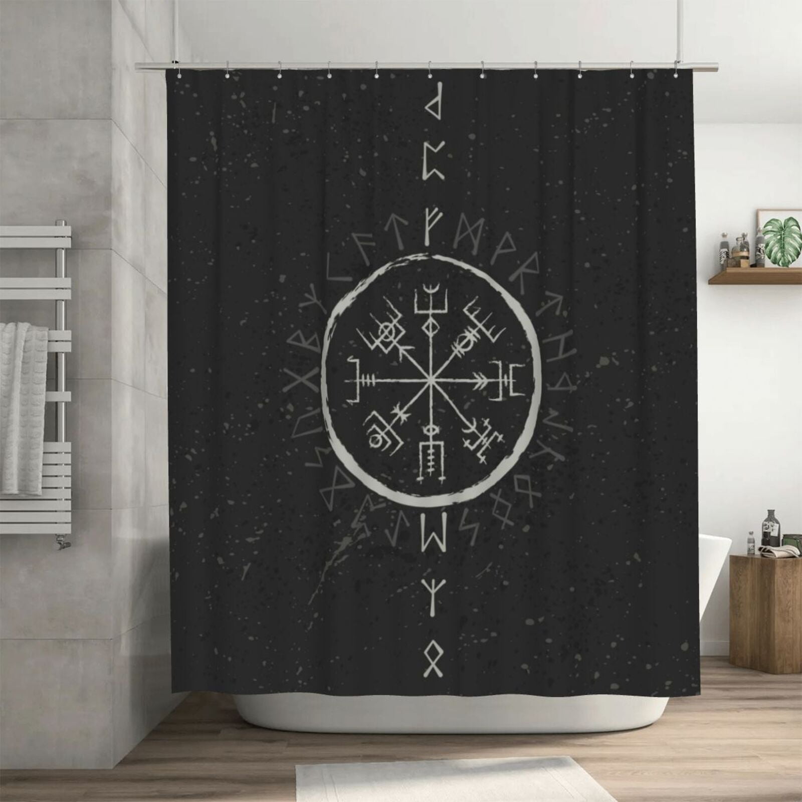 DouZhe Ancient Viking Runic Symbols Pattern Shower Curtain, Waterproof ...