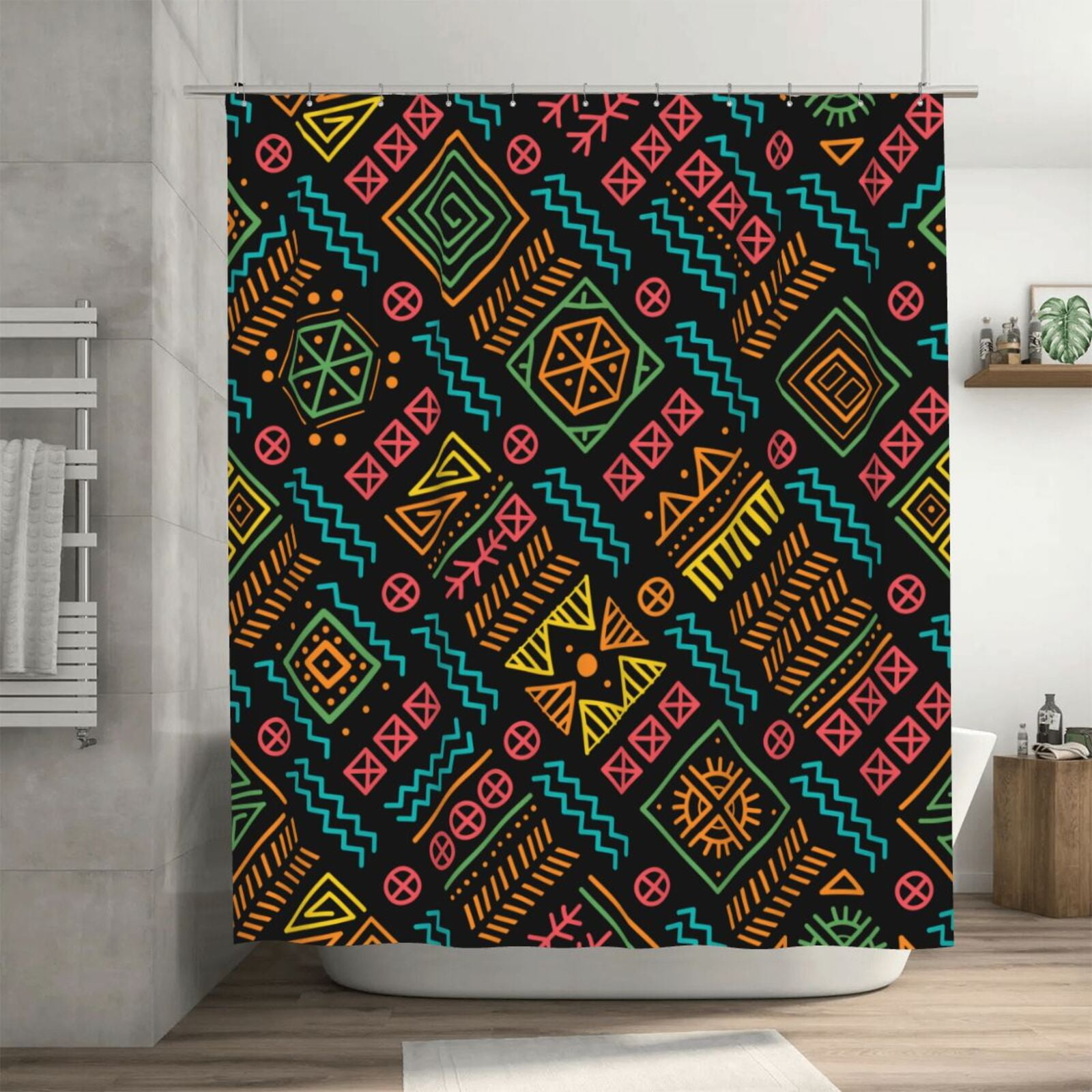 DouZhe Aztec Mayan Tribal Style Pattern Shower Curtain, Waterproof Bath ...