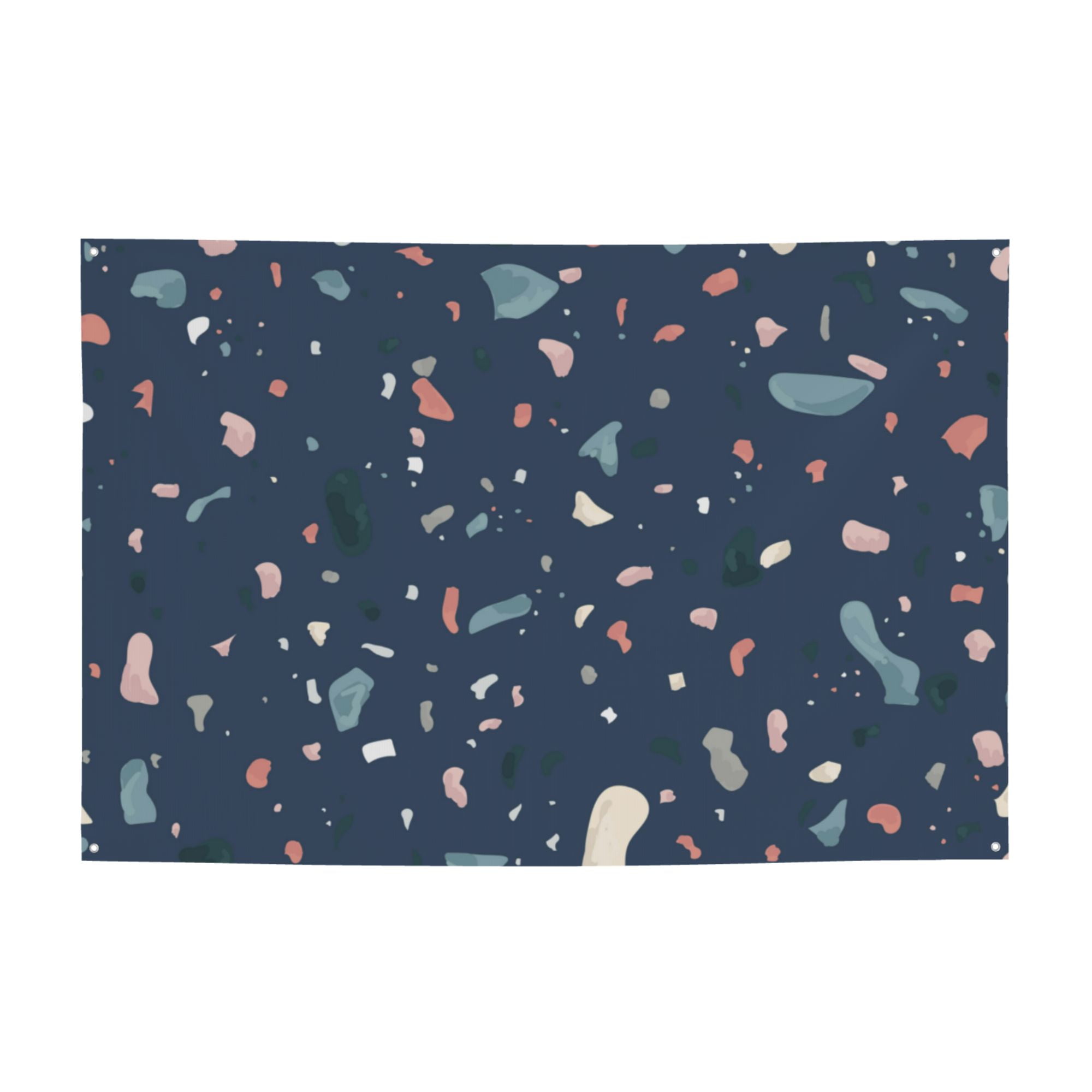 DouZhe Blue Terrazzo Abstract Sign Banner, Hanging Banners Backdrop ...