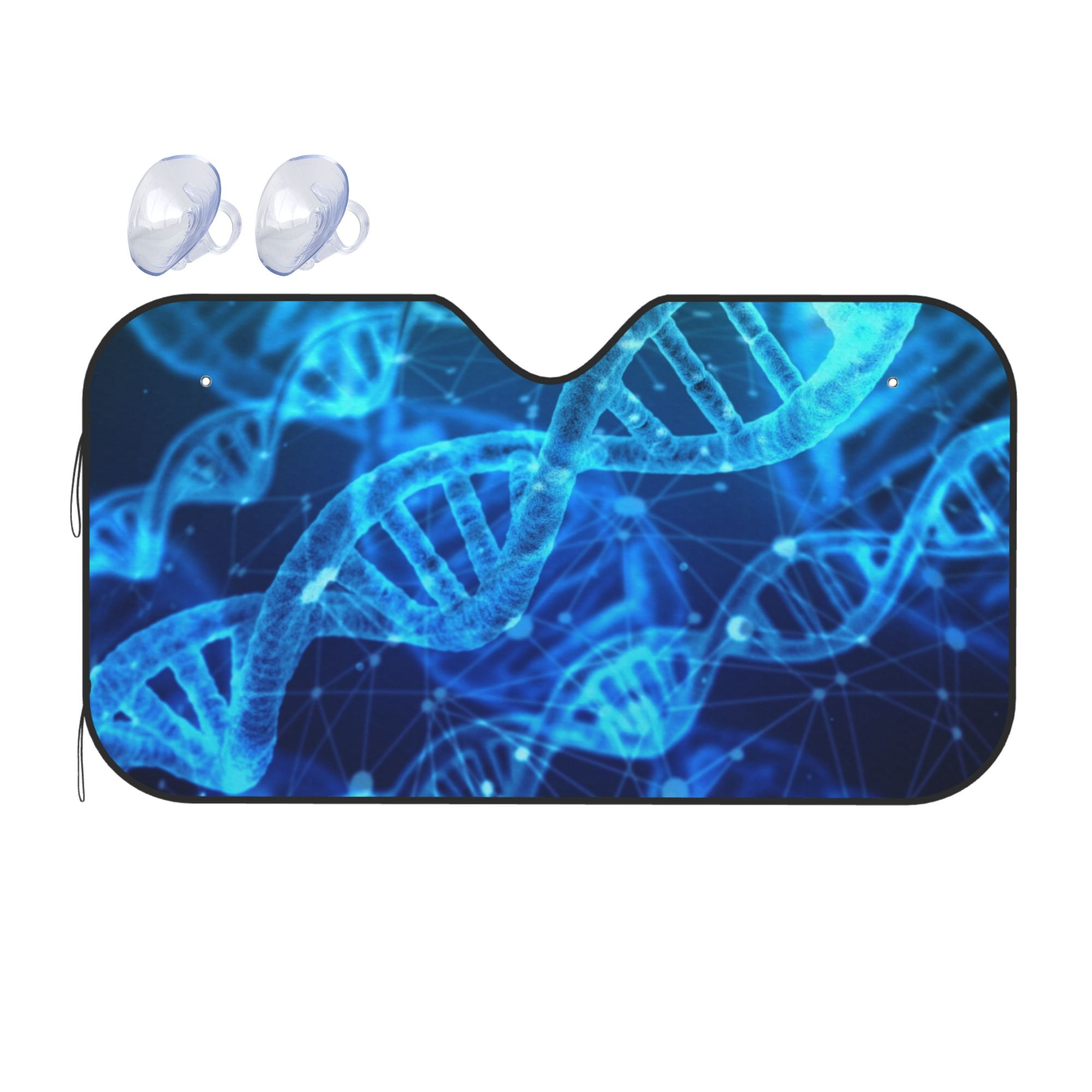 DouZhe Car Sunshades for Windshield, Abstract Blue DNA Helix Pattern ...