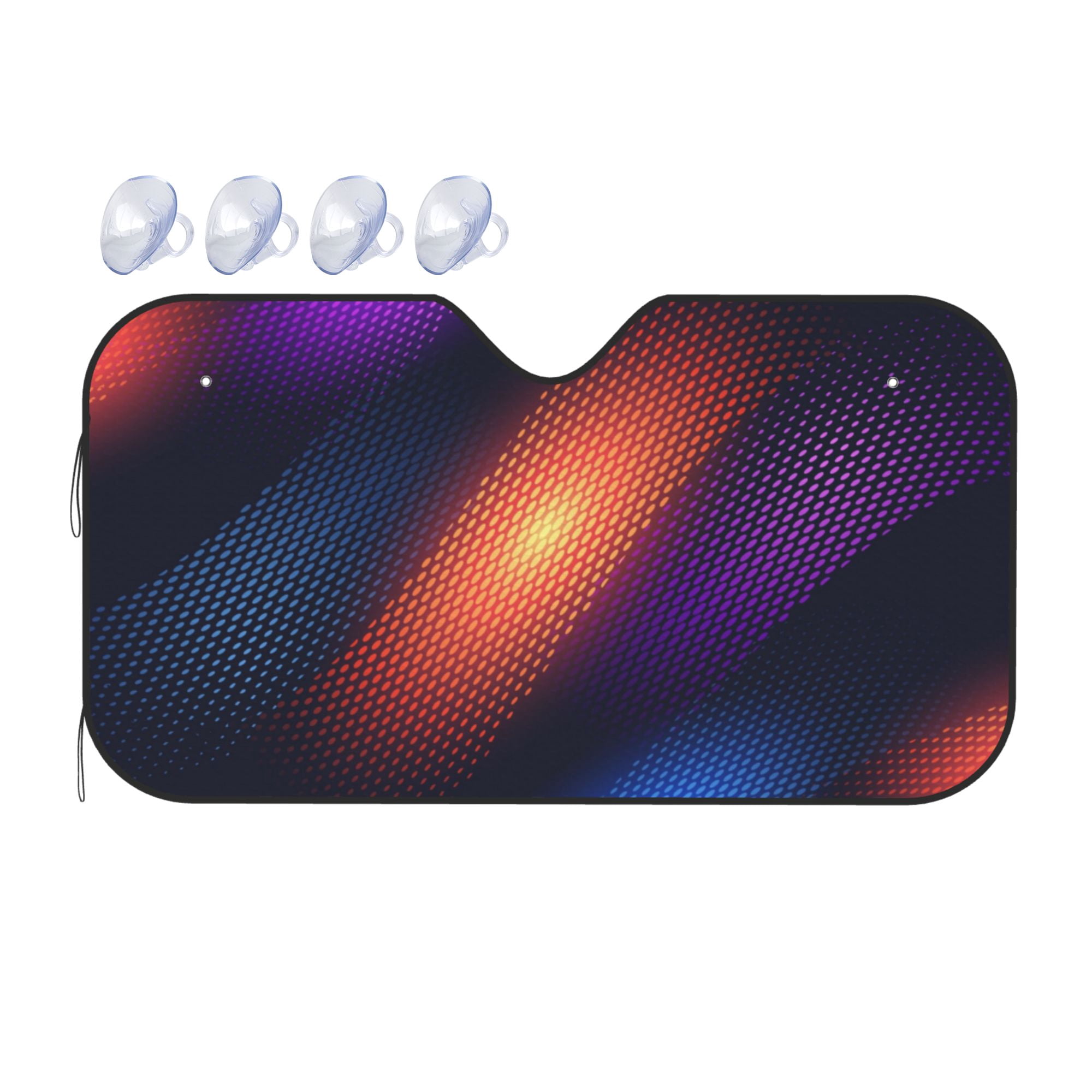 DouZhe Car Sunshades for Windshield, Abstract Halftone Modern Line Pattern Car Sun Shade Block ...
