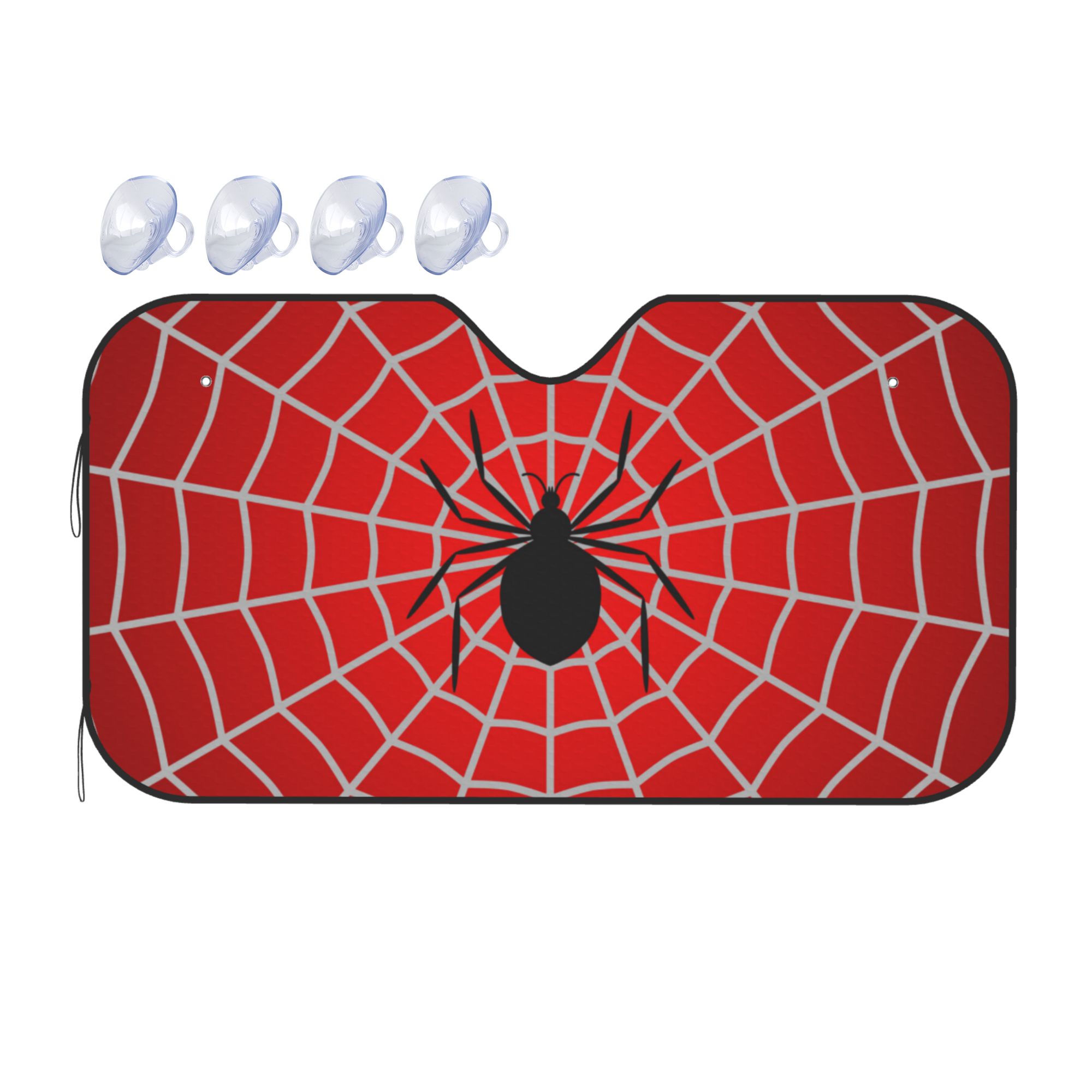 DouZhe Car Sunshades for Windshield, Abstract Red Spider Web Pattern ...