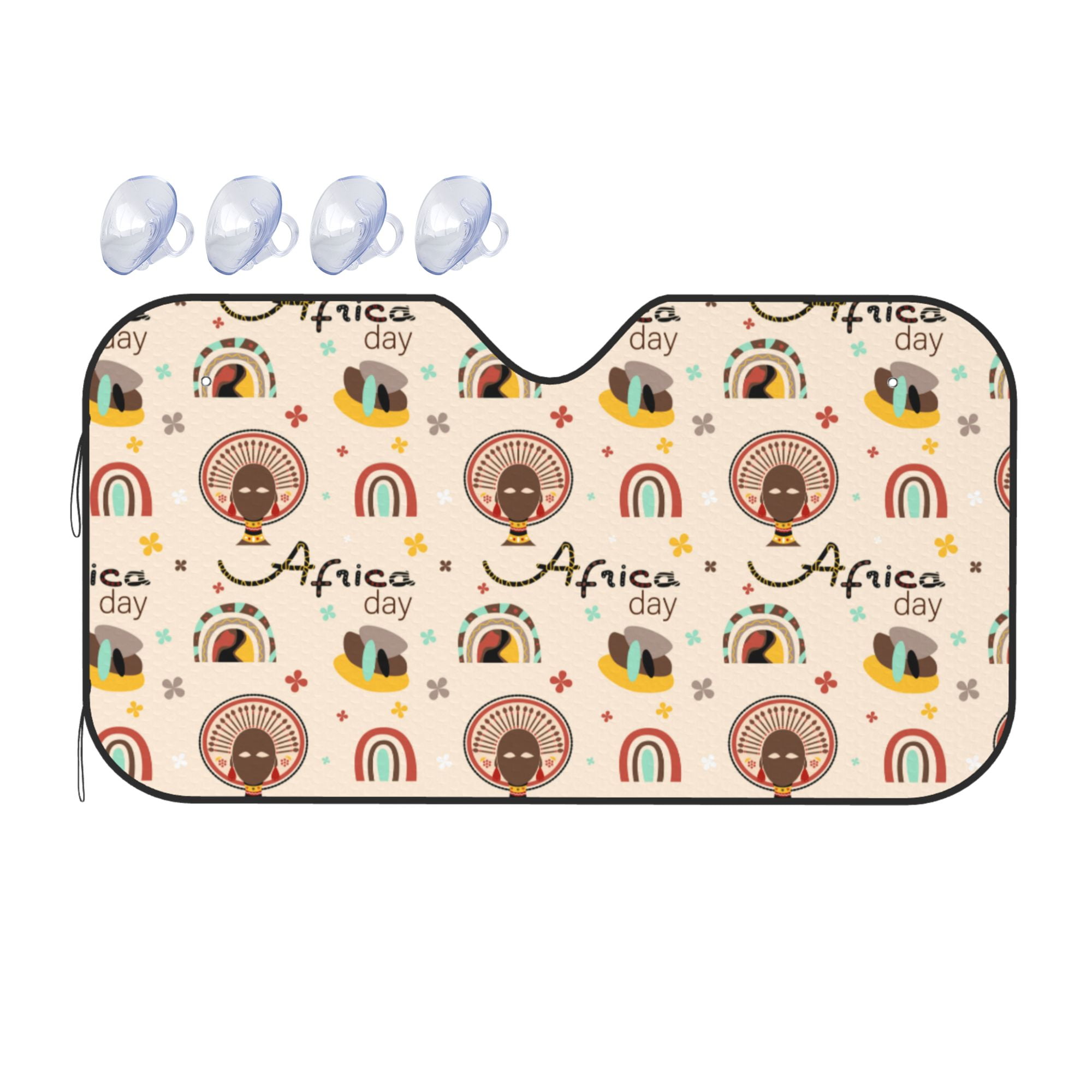 DouZhe Car Sunshades for Windshield, African Traditional Tribal Symbols ...