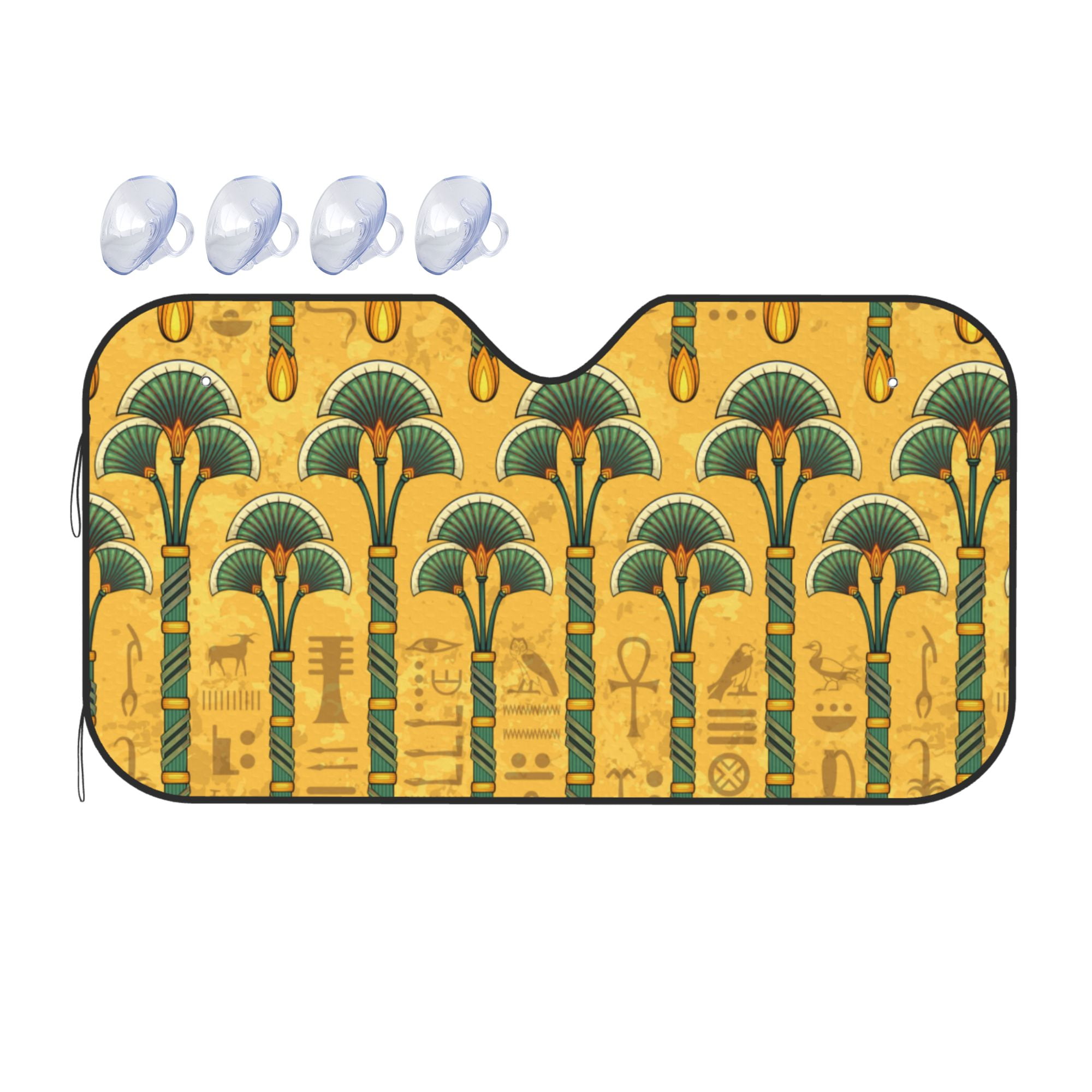 DouZhe Car Sunshades for Windshield, Ancient Egypt Symbols Hieroglyphics Pattern Car Sun Shade ...