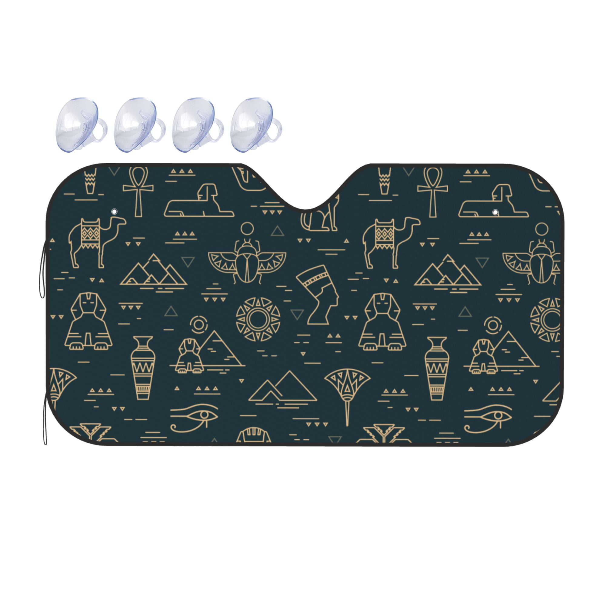 DouZhe Car Sunshades for Windshield, Ancient Egyptian Symbols Pattern ...