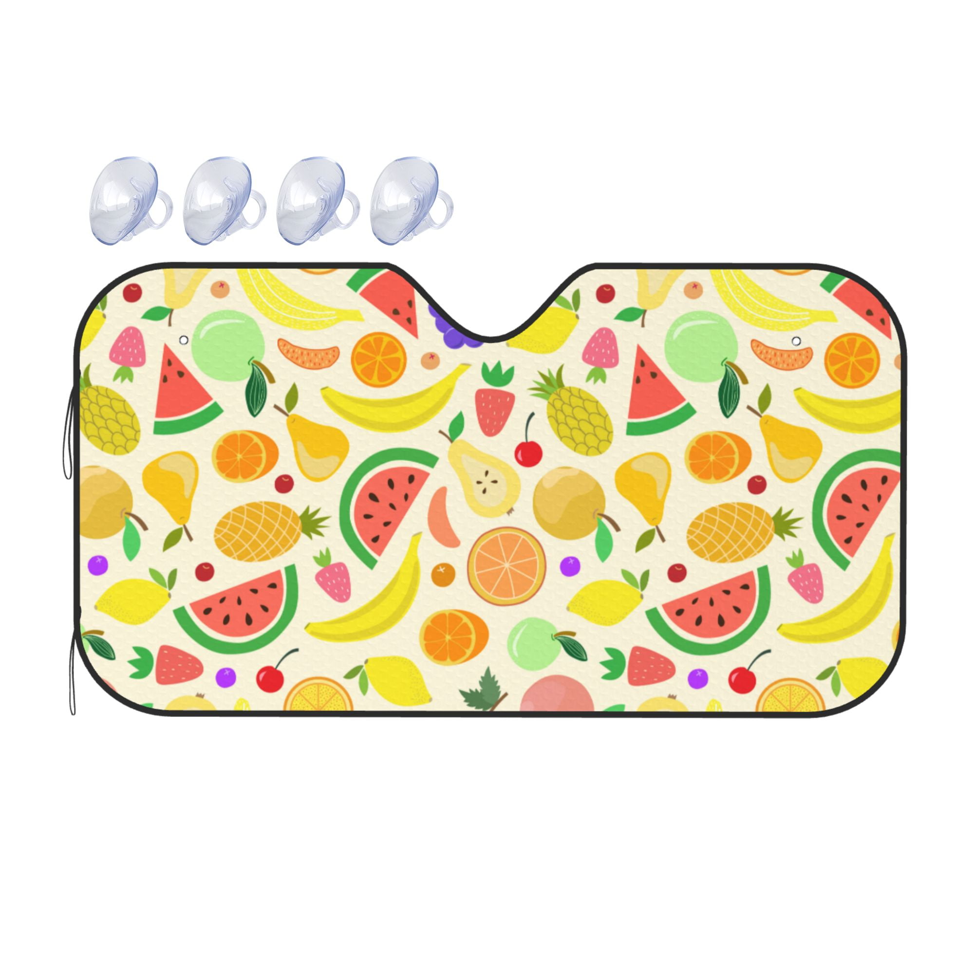 DouZhe Car Sunshades for Windshield, Carton Flat Tropical Fruits ...