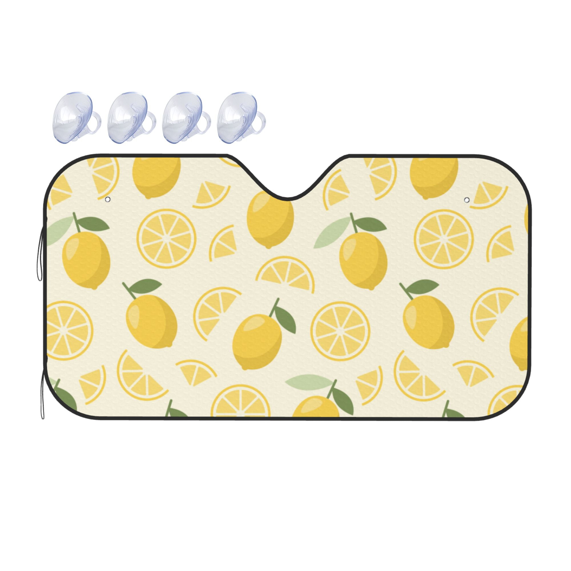 DouZhe Car Sunshades for Windshield, Cartoon Fruits Lemon Slice Pattern ...