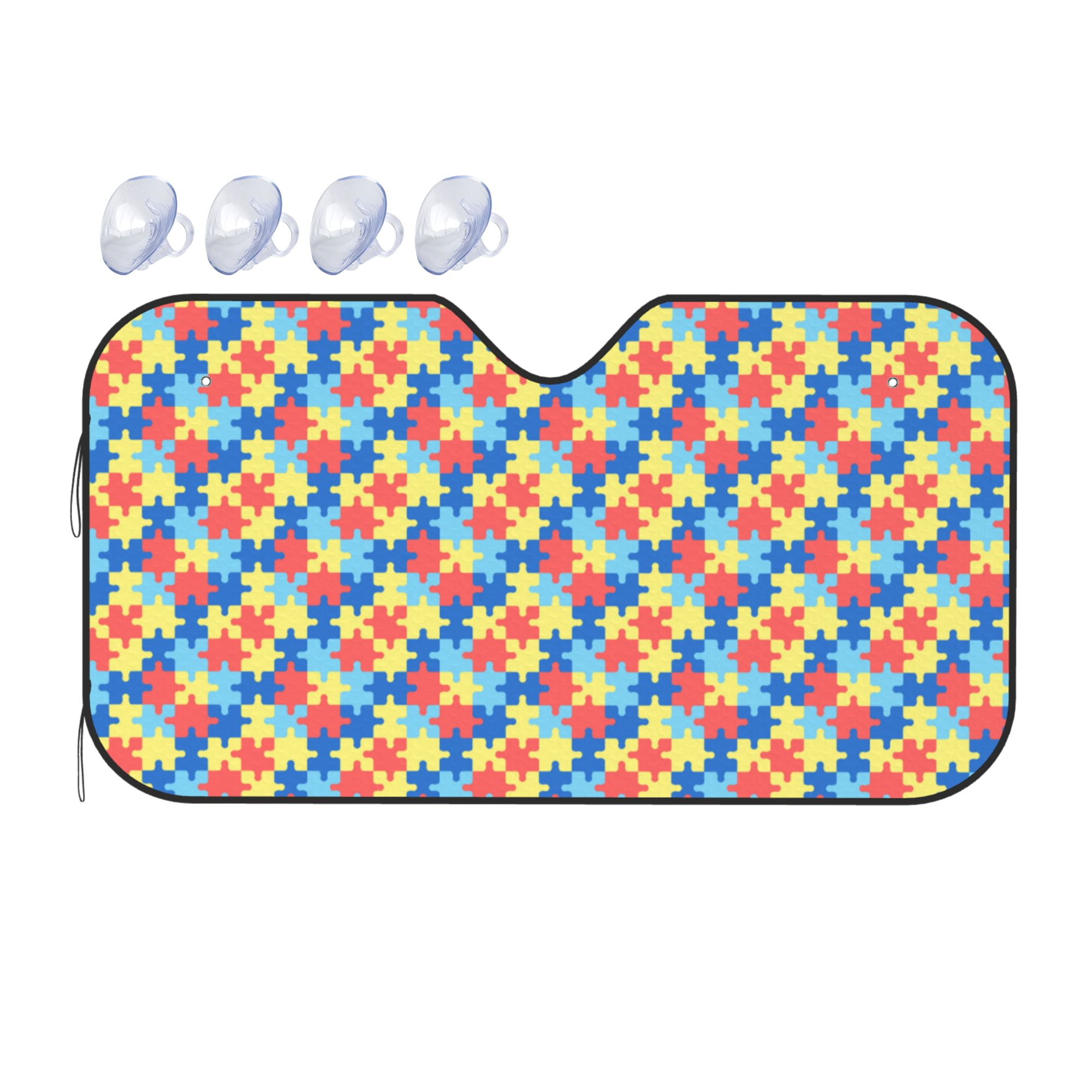 DouZhe Car Sunshades for Windshield, Colorful Autism Pattern with ...