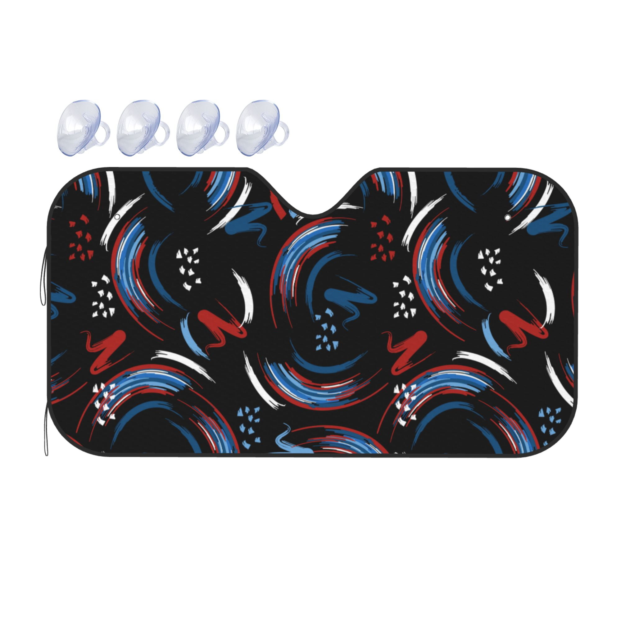 DouZhe Car Sunshades for Windshield, Colorful Brushes Strokes Pattern ...