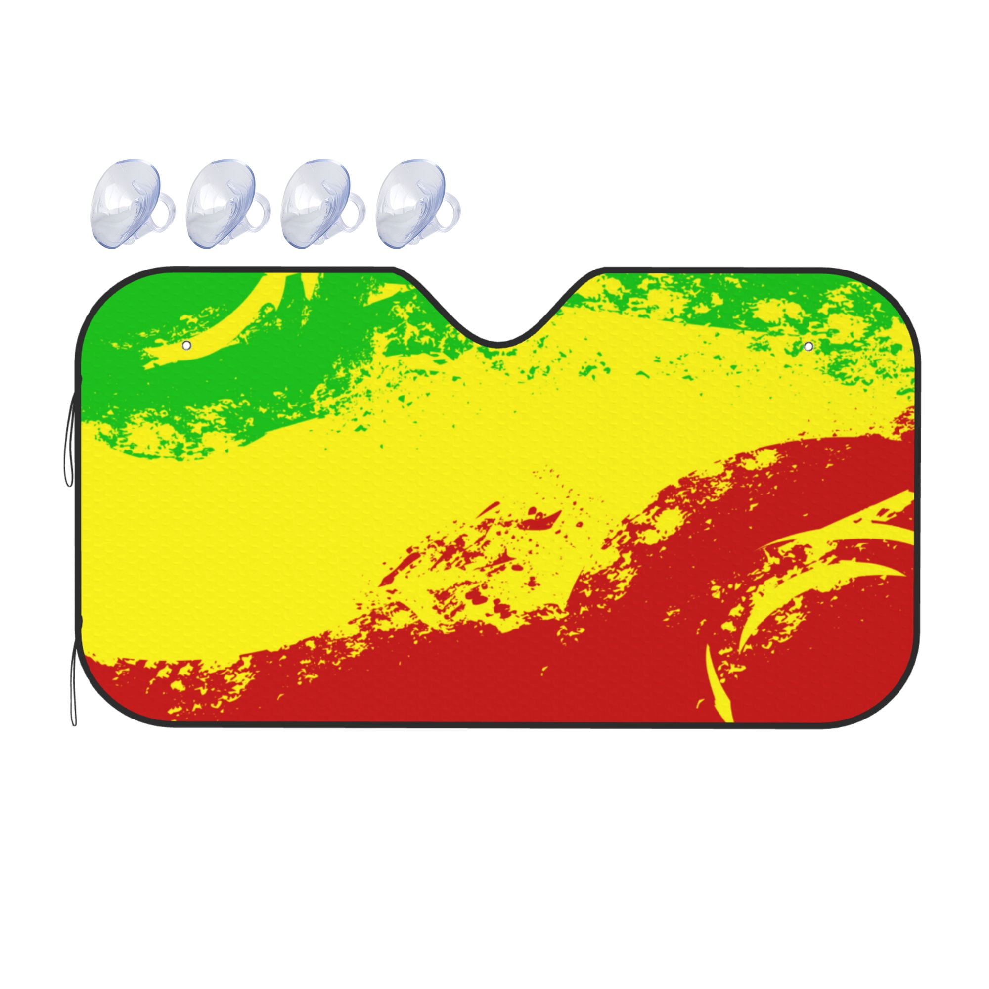 DouZhe Car Sunshades for Windshield, Colorful Reggae Flag Pattern Car ...