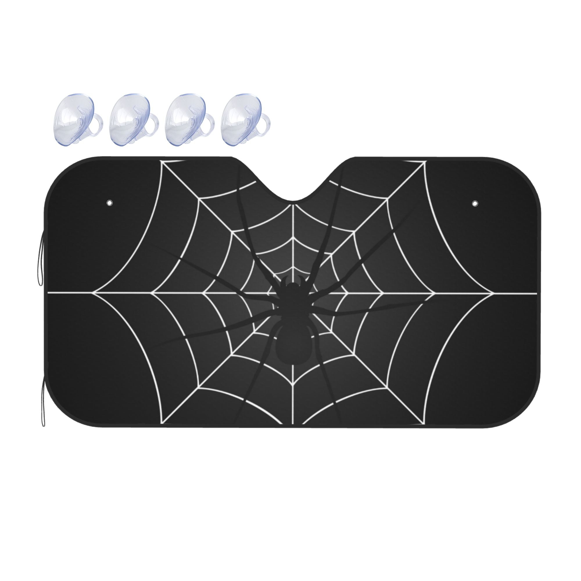 DouZhe Car Sunshades for Windshield, Dark Gray Spider Web Halloween ...