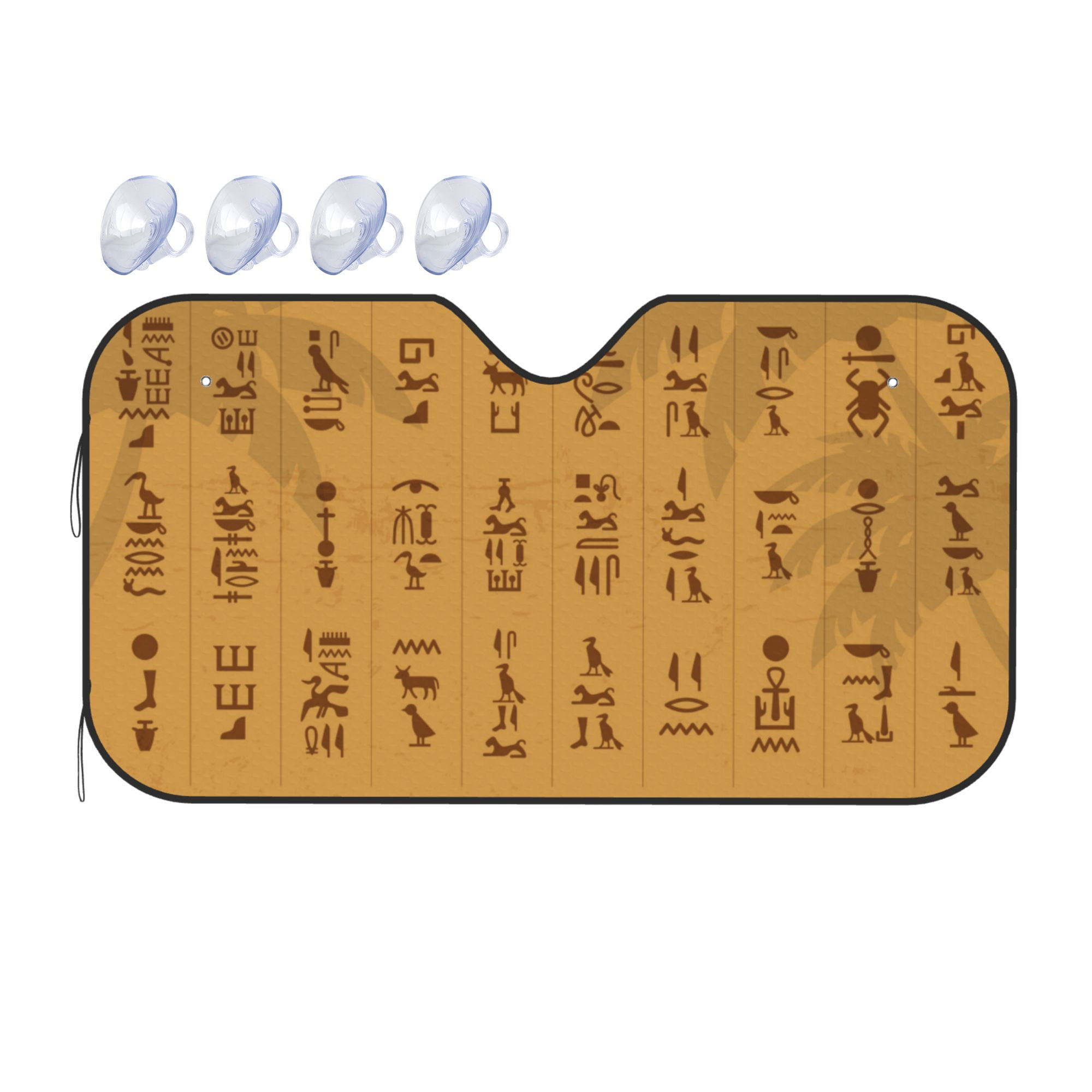 DouZhe Car Sunshades for Windshield, Egypt Anubis Egyptian Hieroglyphics Pattern Car Sun Shade ...