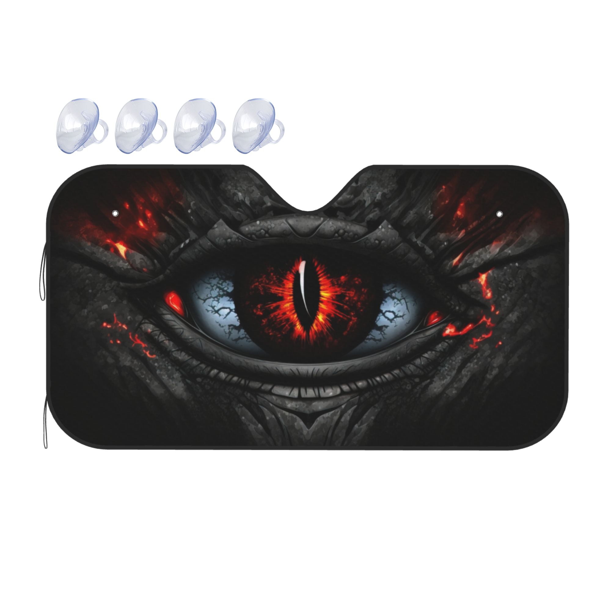 DouZhe Car Sunshades for Windshield, Fantasy Devil Dragon Eyes Pattern ...