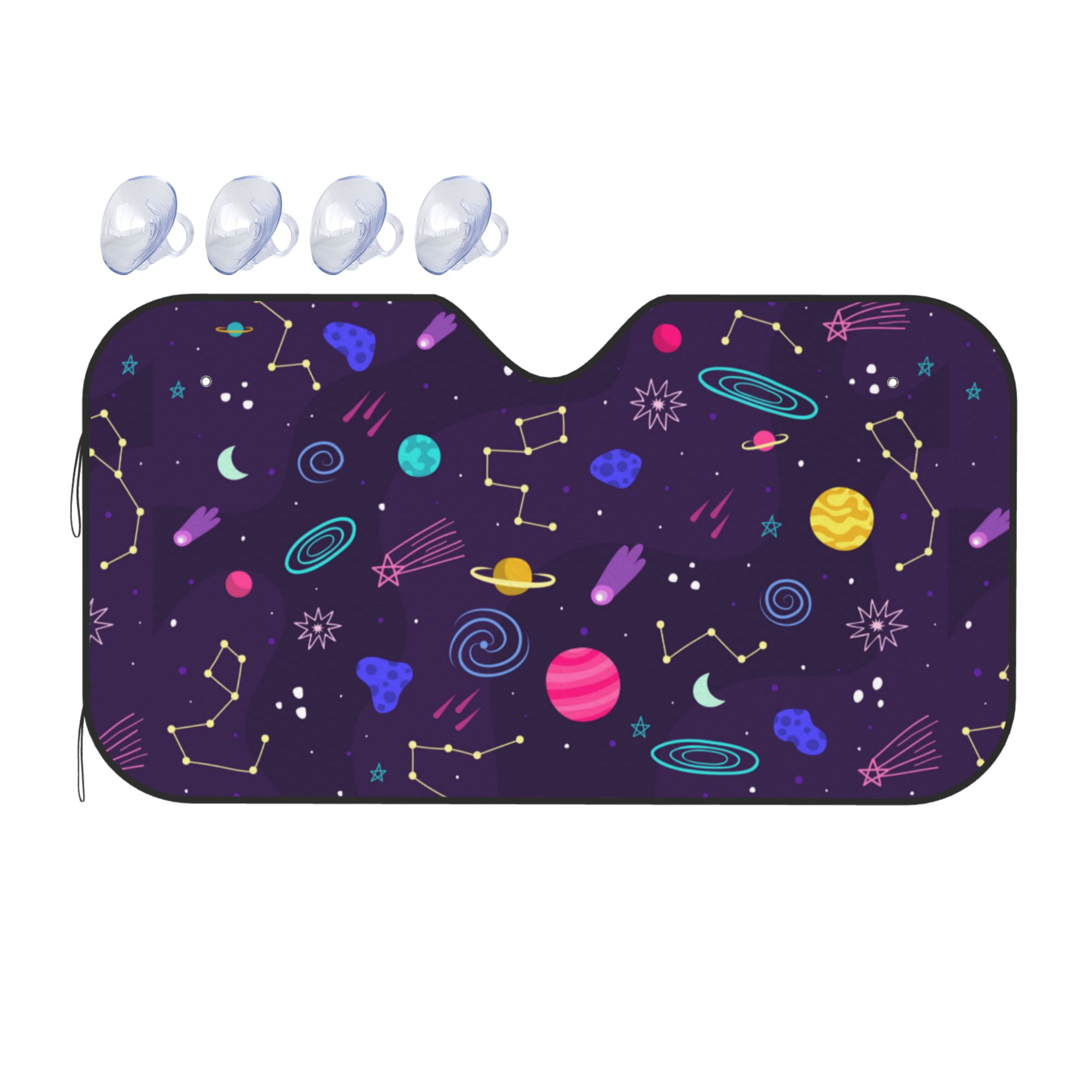 DouZhe Car Sunshades for Windshield, Galaxy Outer Space Night Sky ...