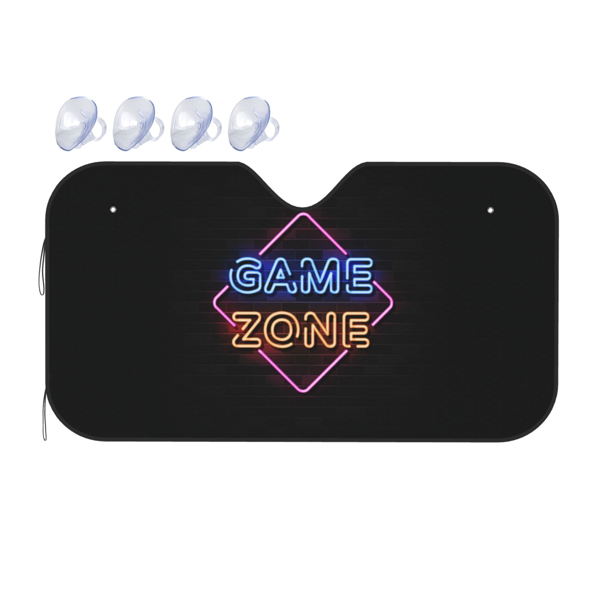 DouZhe Car Sunshades for Windshield, Game Zone Neon Signs Pattern Car ...
