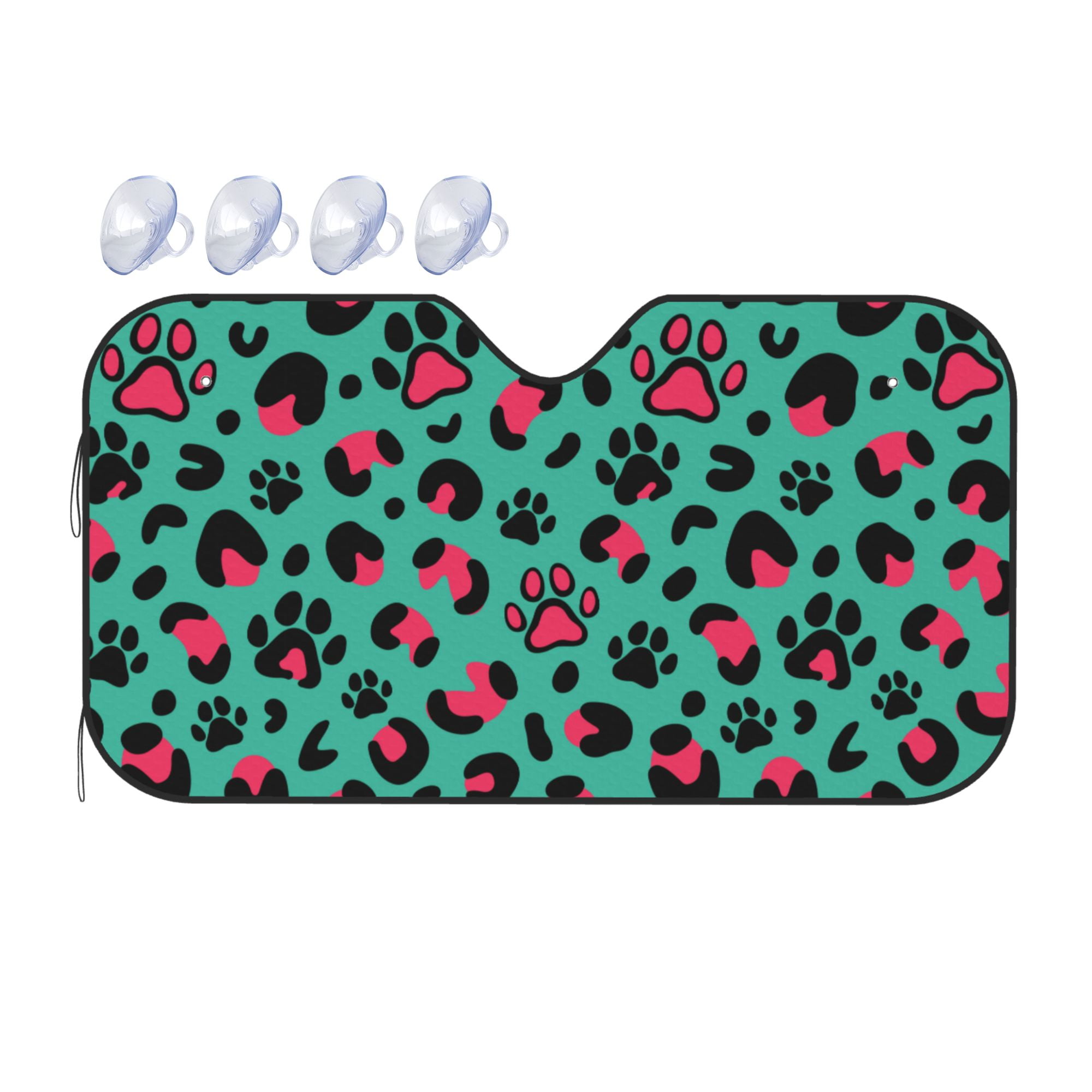 DouZhe Car Sunshades for Windshield, Leopard Dog Paw Camo Pattern Car ...