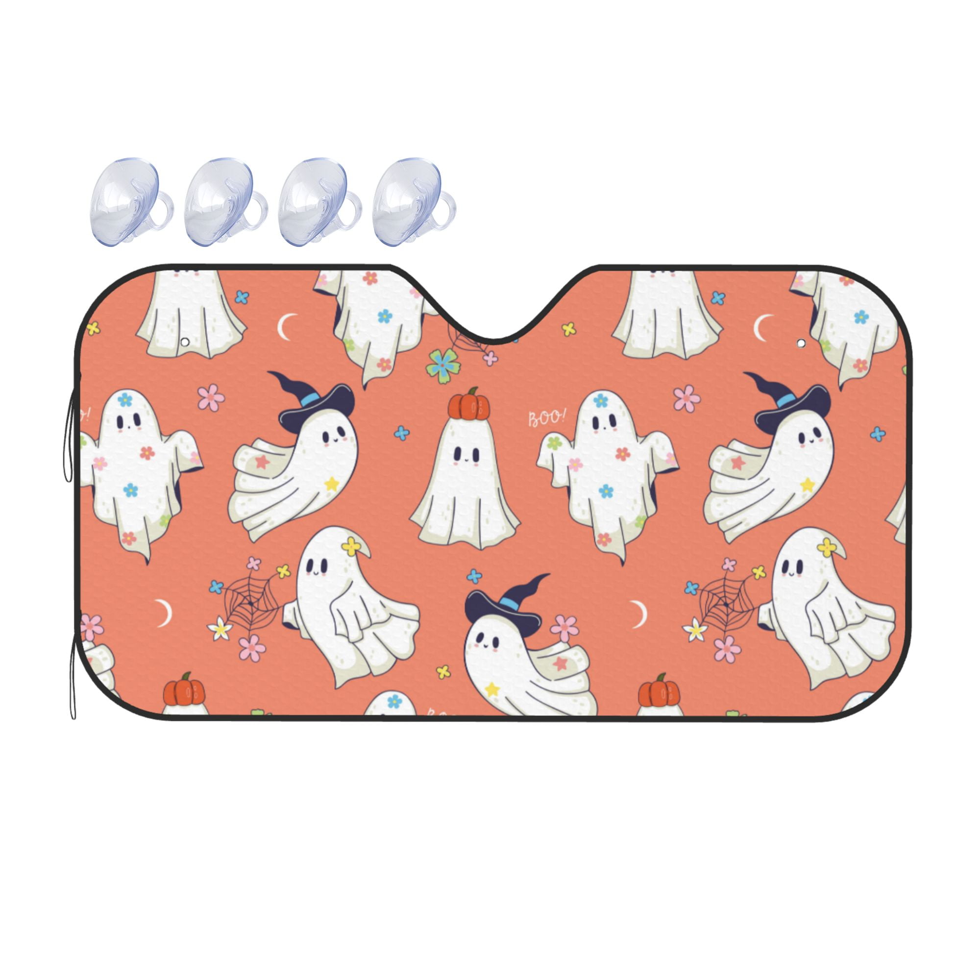 DouZhe Car Sunshades for Windshield, Magical Cute Happy Ghosts Pattern ...