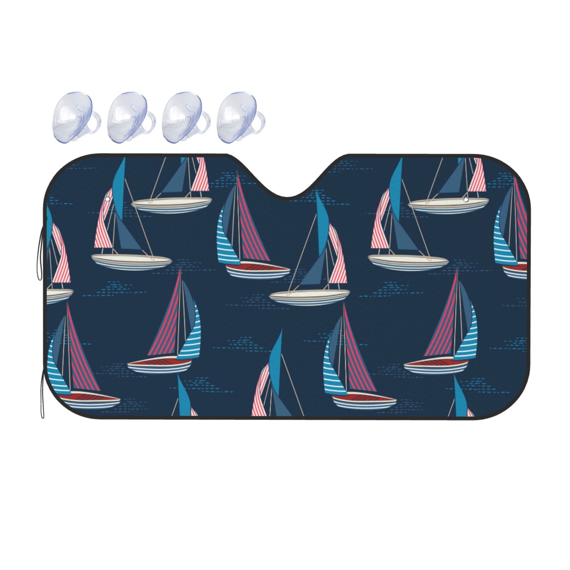 DouZhe Car Sunshades for Windshield, Ocean Beach Sailboat Surfing ...