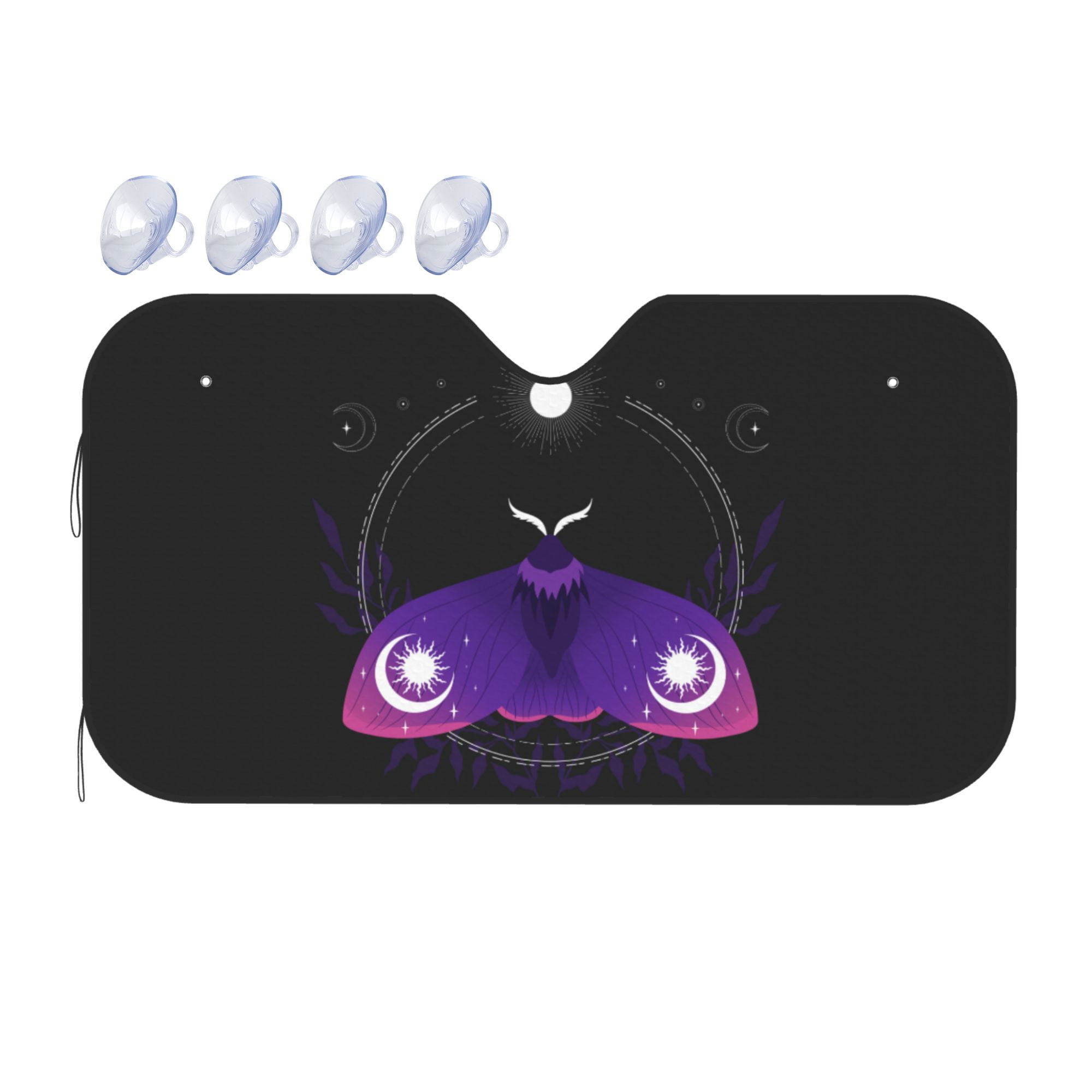 DouZhe Car Sunshades for Windshield, Purple Moth Sun Crescent Moon ...