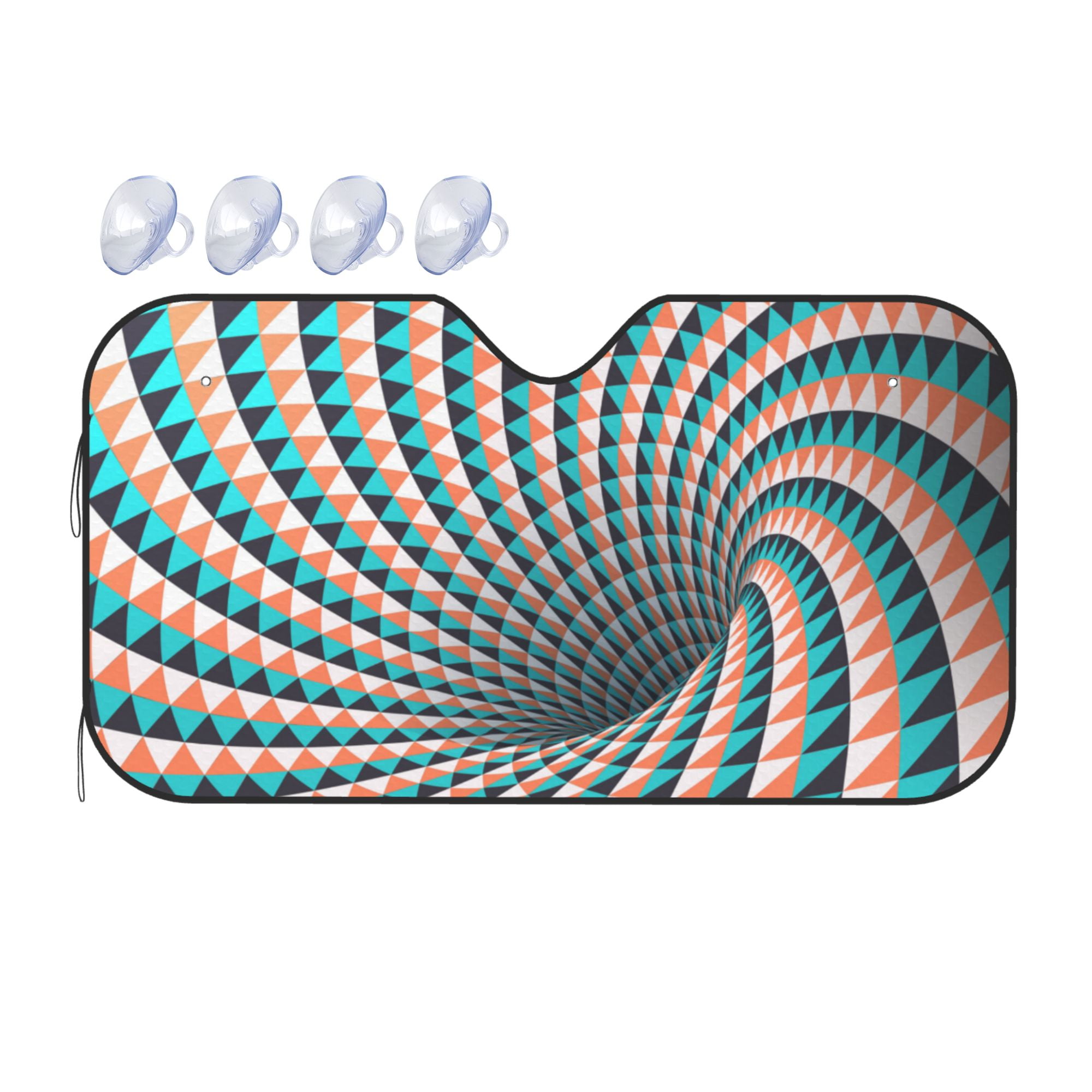 DouZhe Car Sunshades for Windshield, Realistic Optical Illusion Pattern ...