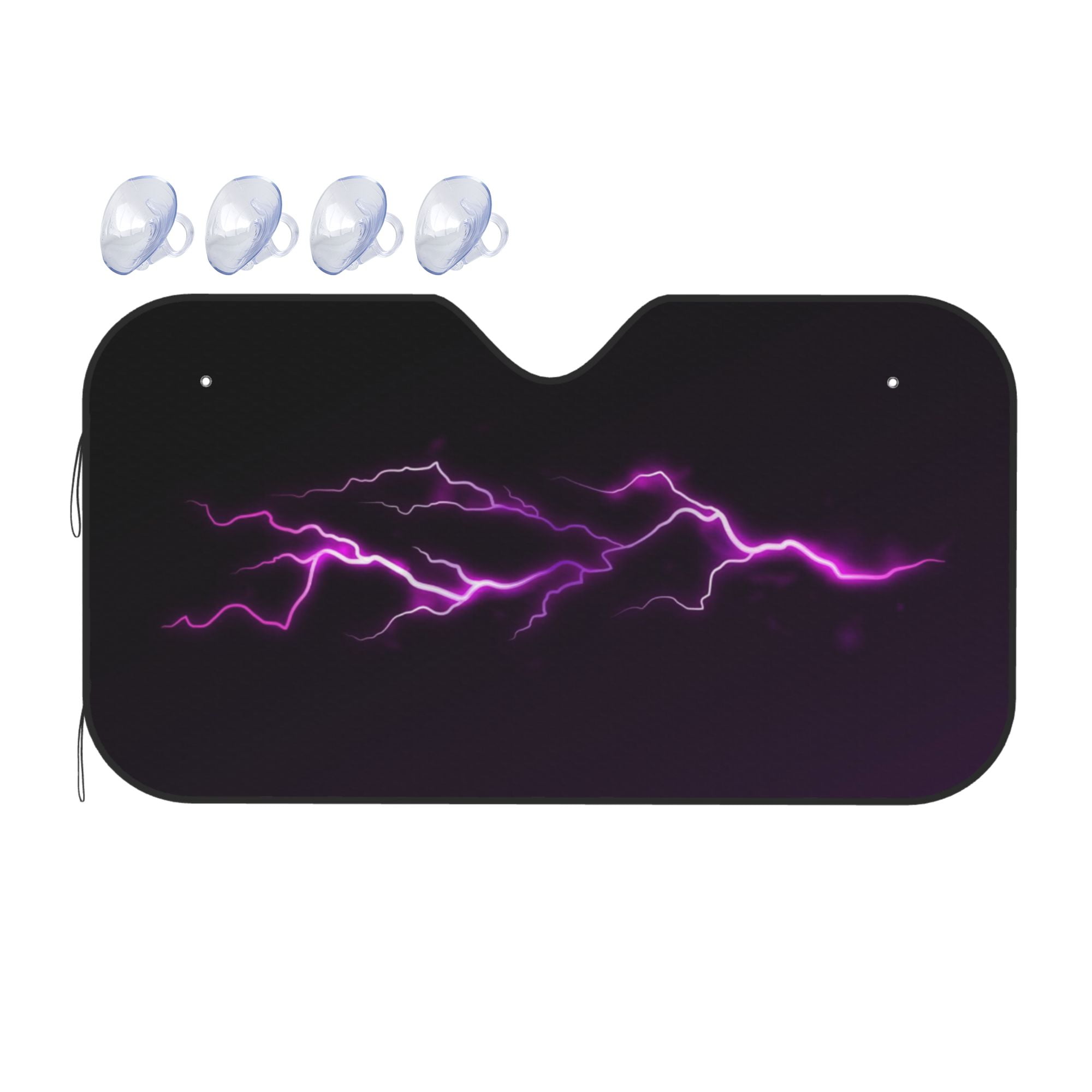 DouZhe Car Sunshades for Windshield, Realistic Purple Lightning Effect ...