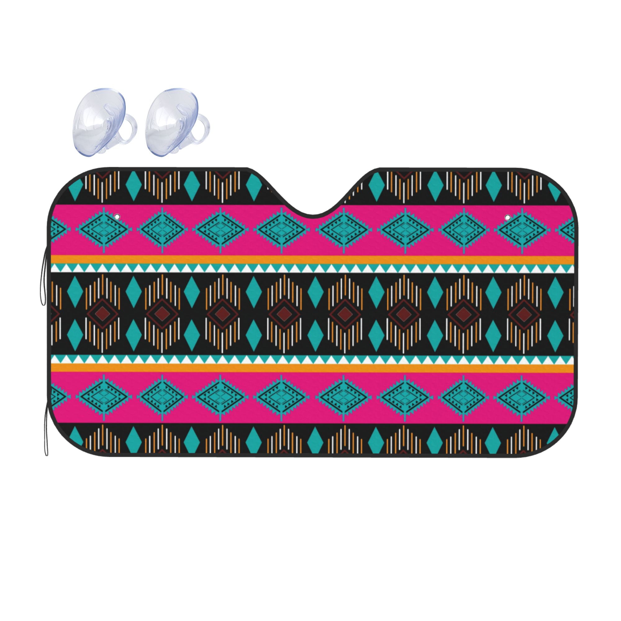 DouZhe Car Sunshades for Windshield, Retro Tribal Native Style Green ...