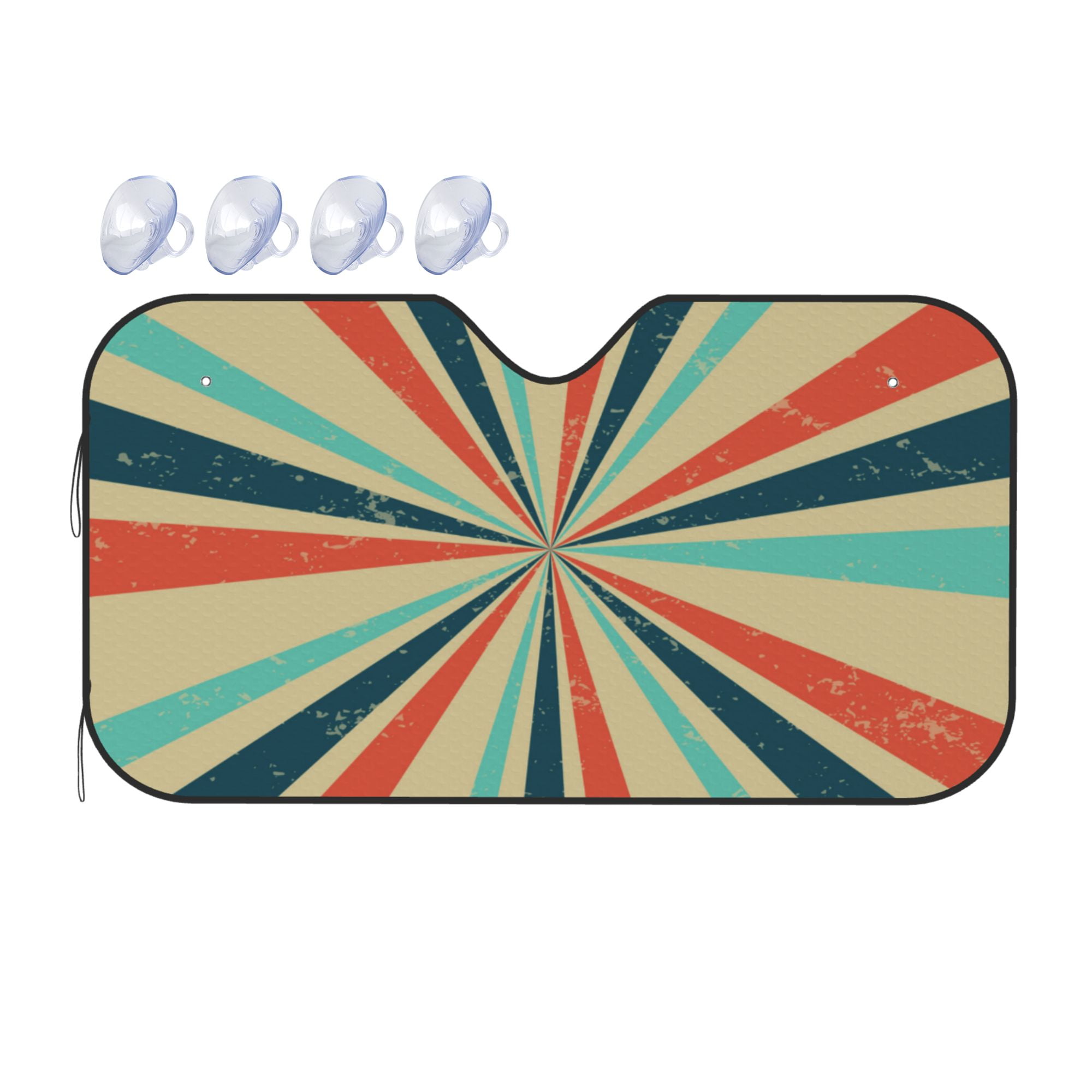 DouZhe Car Sunshades for Windshield, Retro Zoom Sunlight Lines Classic Pattern Car Sun Shade ...