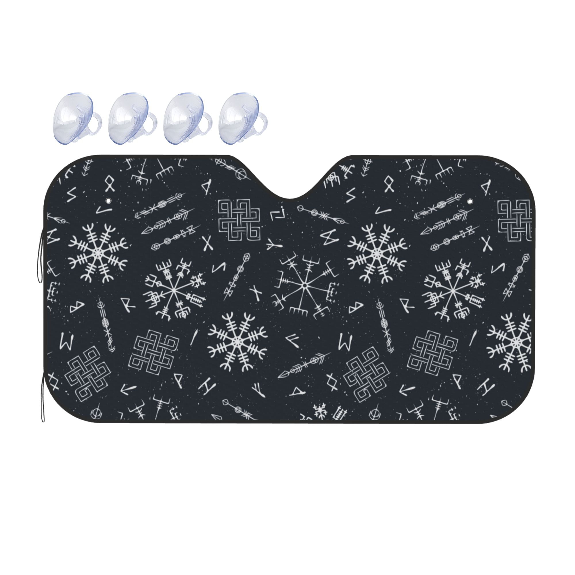 DouZhe Car Sunshades for Windshield, Viking Runes Occult Symbols ...