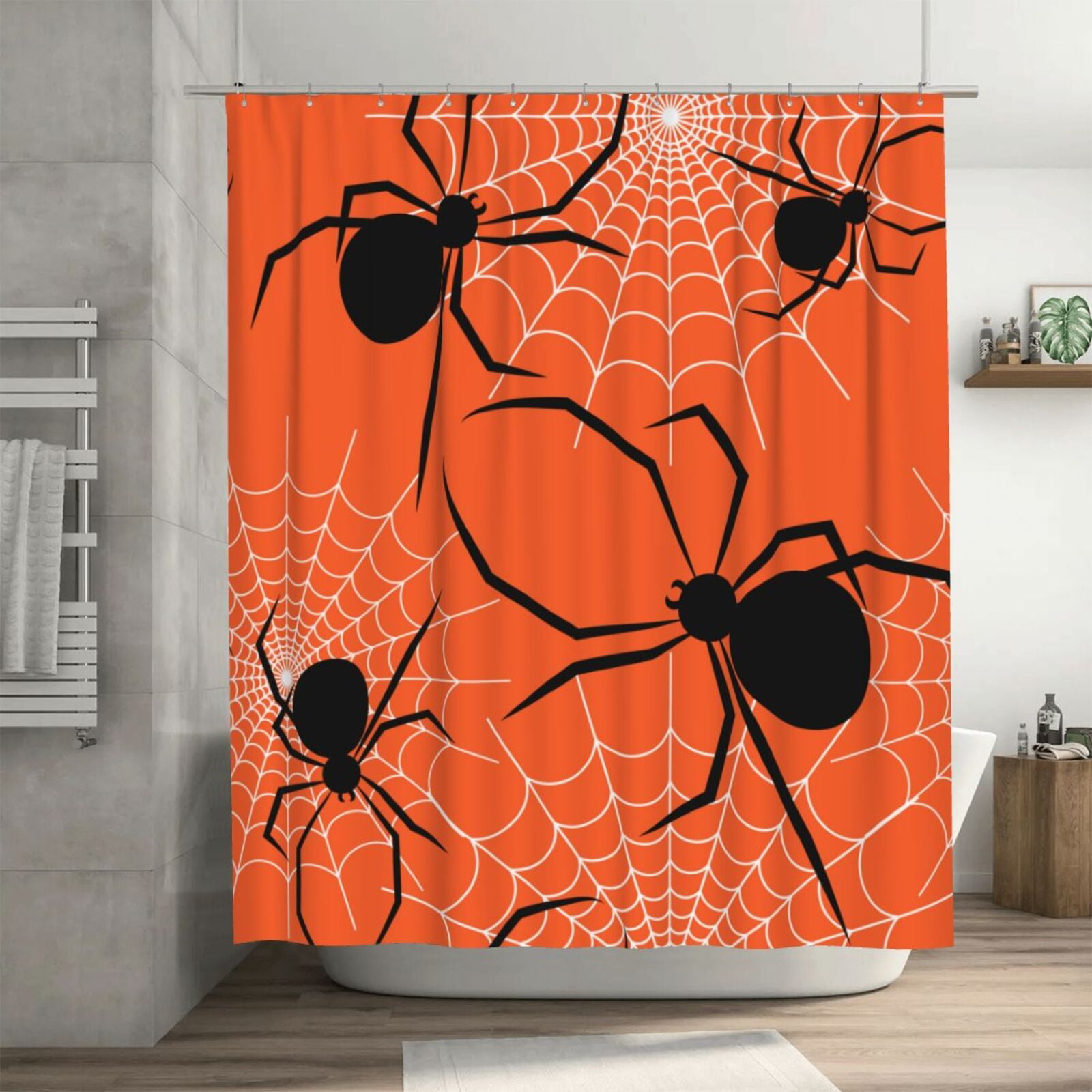 DouZhe Cartoon Spiderweb Spiders Pattern Shower Curtain, Waterproof ...