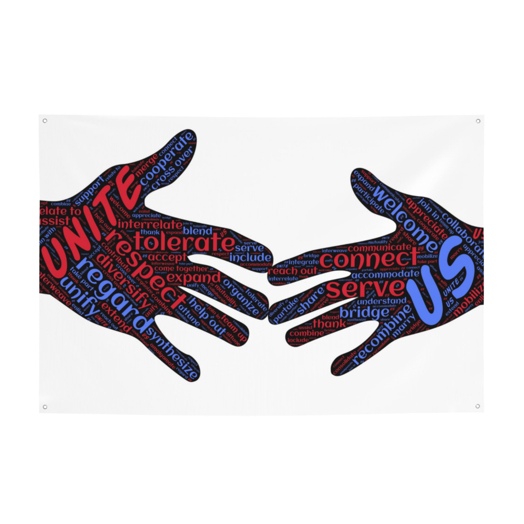 DouZhe Community Unity Union Sign Banner, Reaching Out Hands Hanging ...
