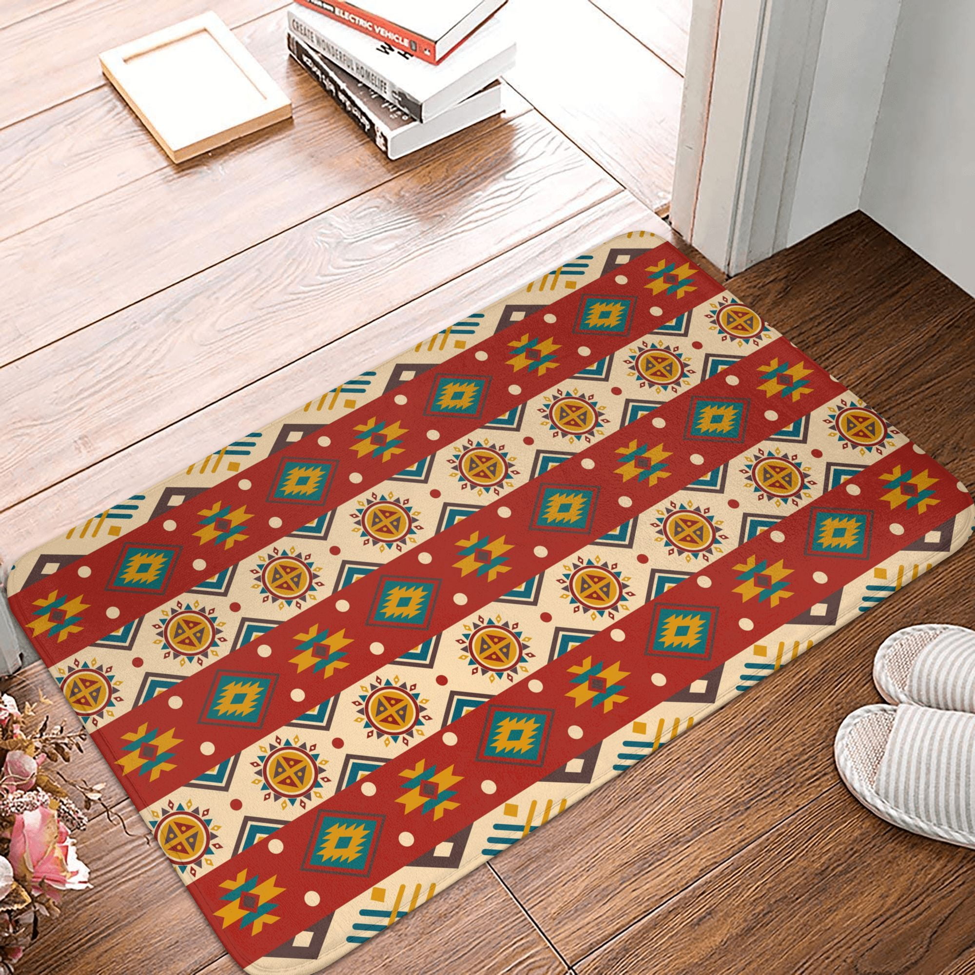 DouZhe Doormat Non-Slip Washable Floor Mat, Indoor Area Rug Boho ...