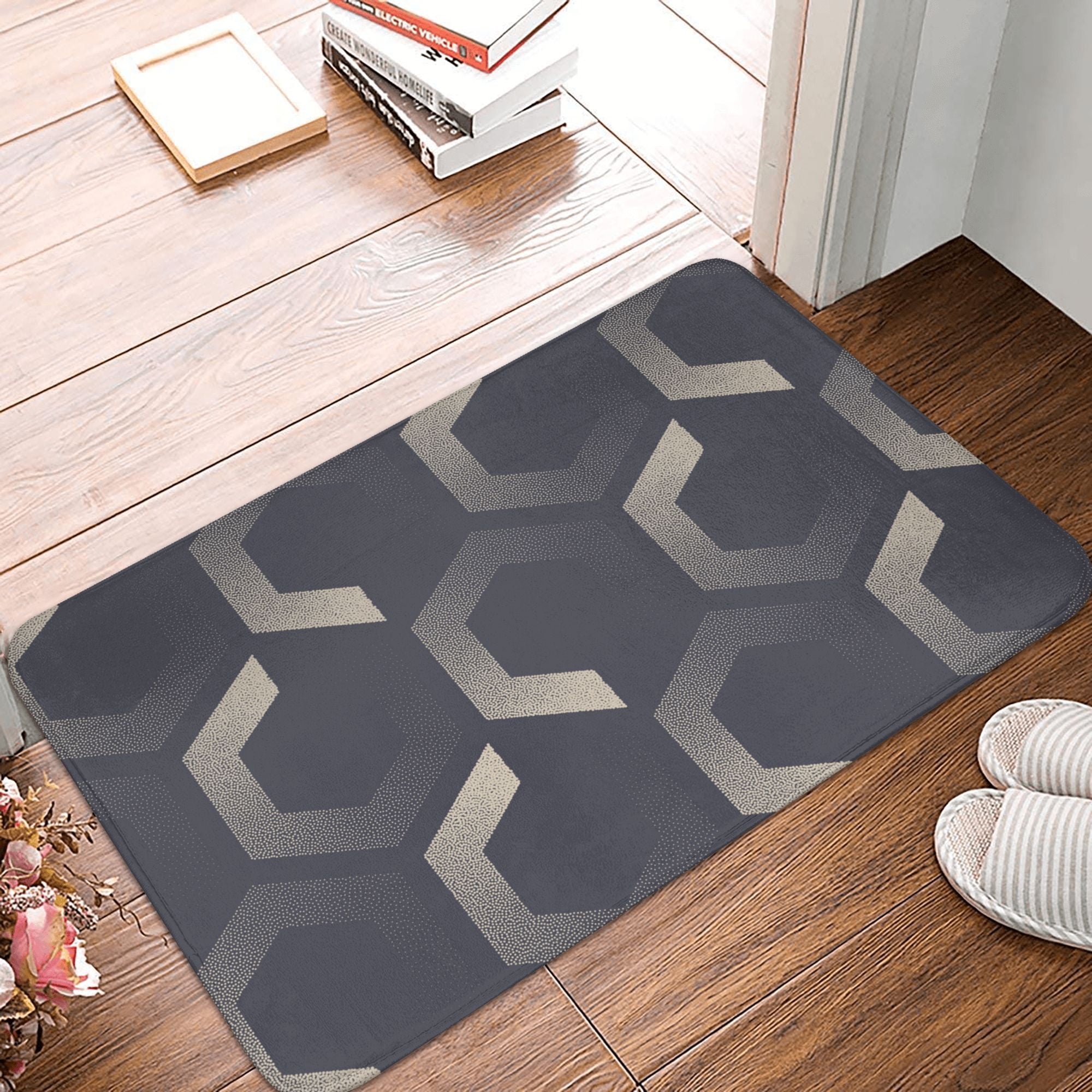 DouZhe Doormat Non-Slip Washable Floor Mat, Indoor Area Rug Retro ...