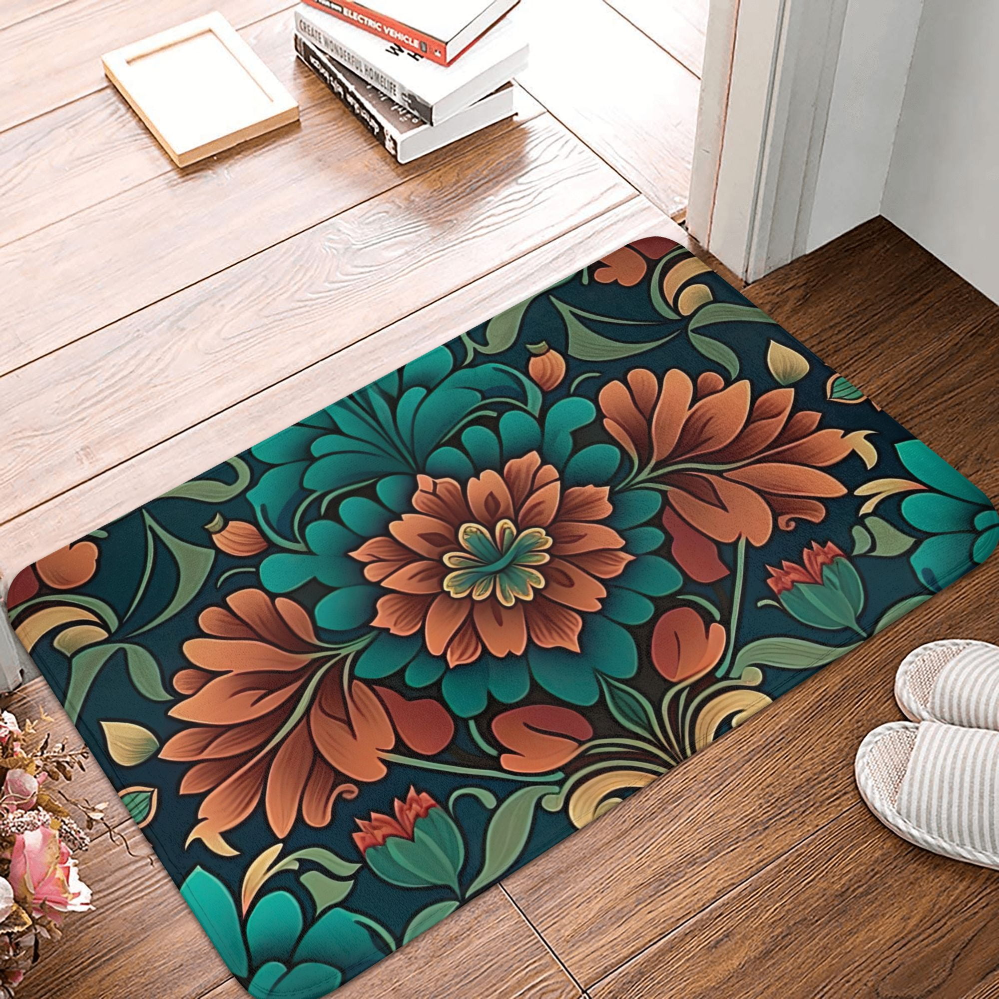 DouZhe Doormat Non-Slip Washable Floor Mat, Indoor Area Rug Vintage ...
