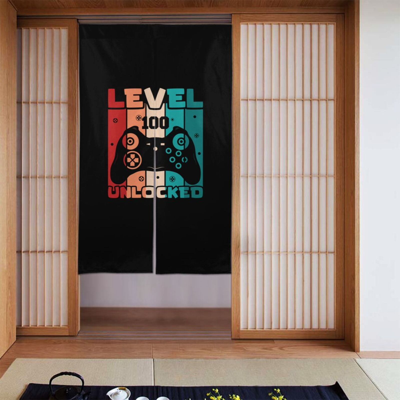 DouZhe Doorway Drape Split Curtains, Game Controller Level Unlocked ...