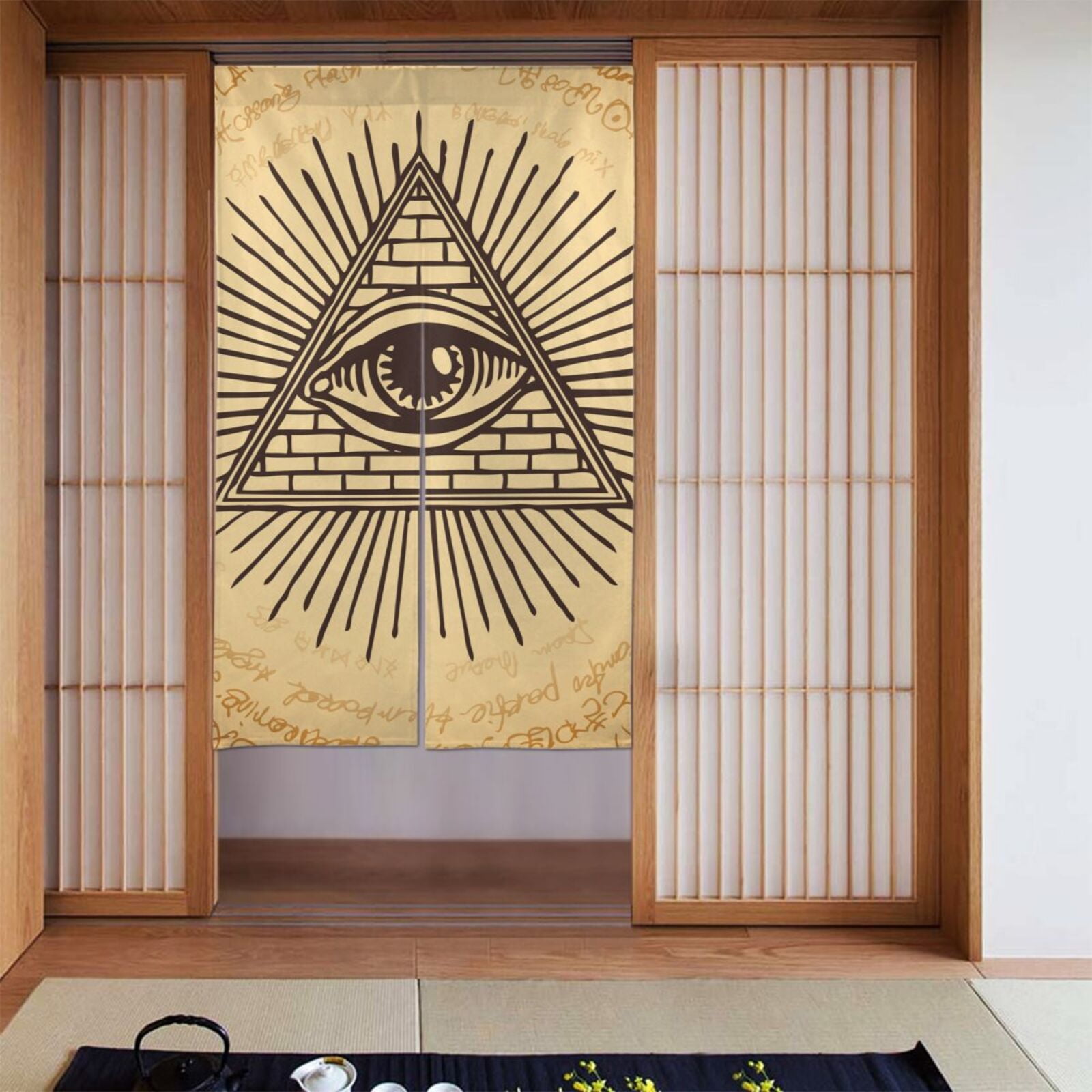 DouZhe Doorway Drape Split Curtains, Masonic Omniscience Eye Room ...