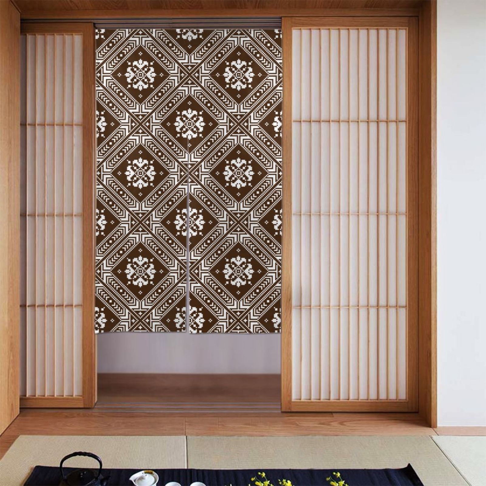 DouZhe Doorway Drape Split Curtains, Vintage Traditional Folk Ethnic ...