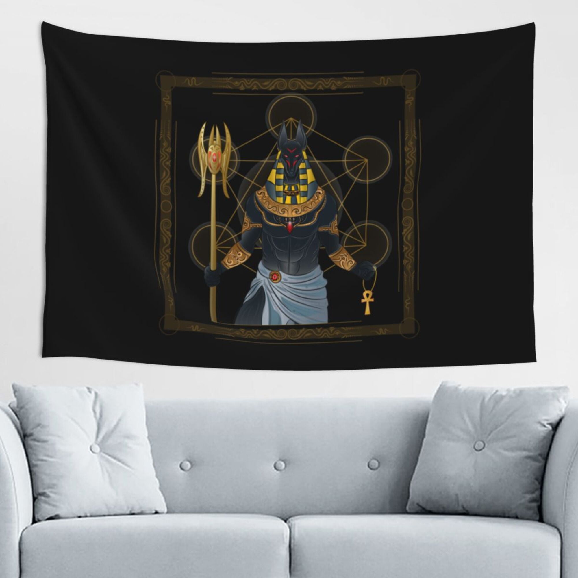 DouZhe Egyptian God Anubis Tapestry Wall Hanging Tapestries Dorm Room ...