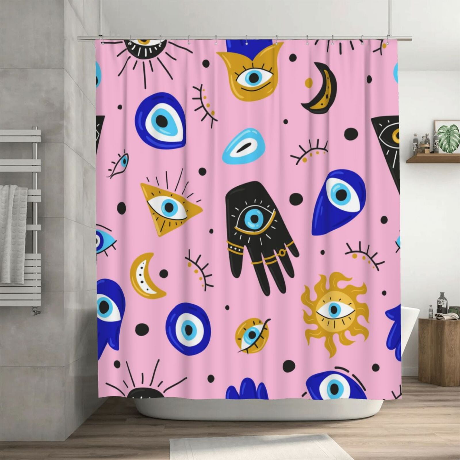 DouZhe Evil Eyes Hamsa Hand of Fatima Pattern Shower Curtain ...
