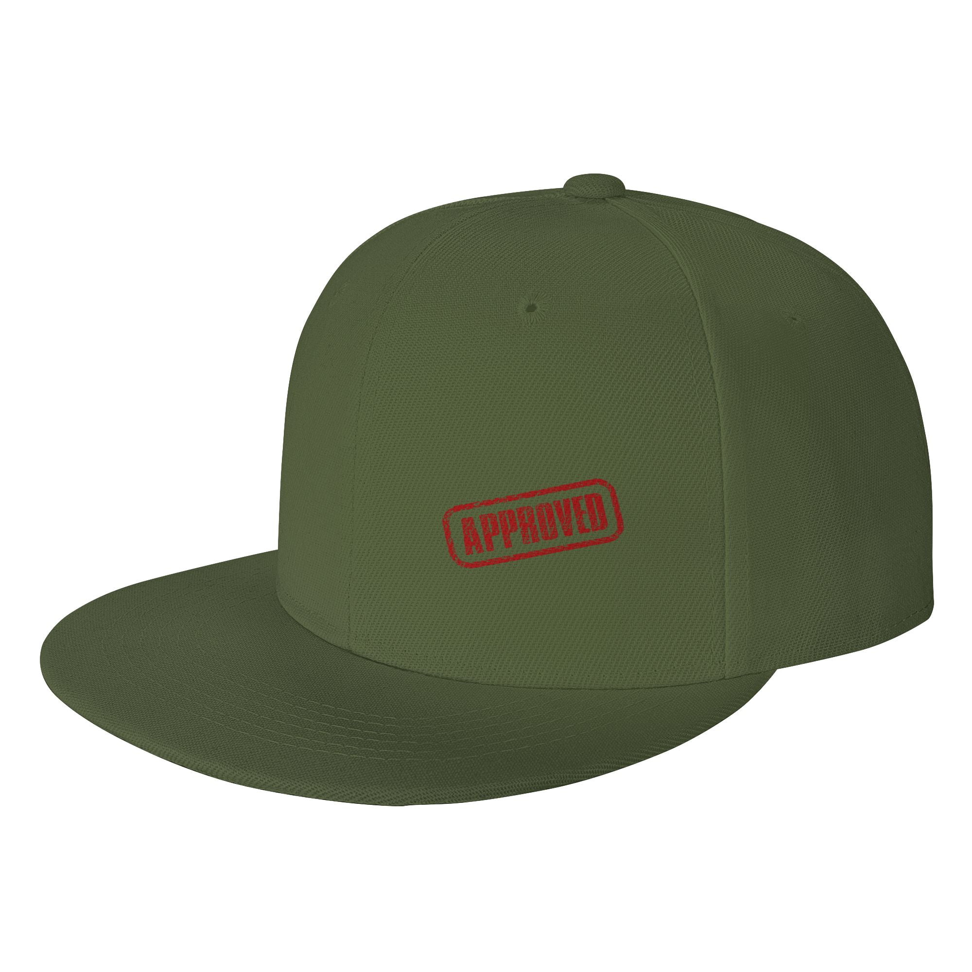 DouZhe Flat Brim Cap Snapback Hat, Approved Label Stamp Prints ...