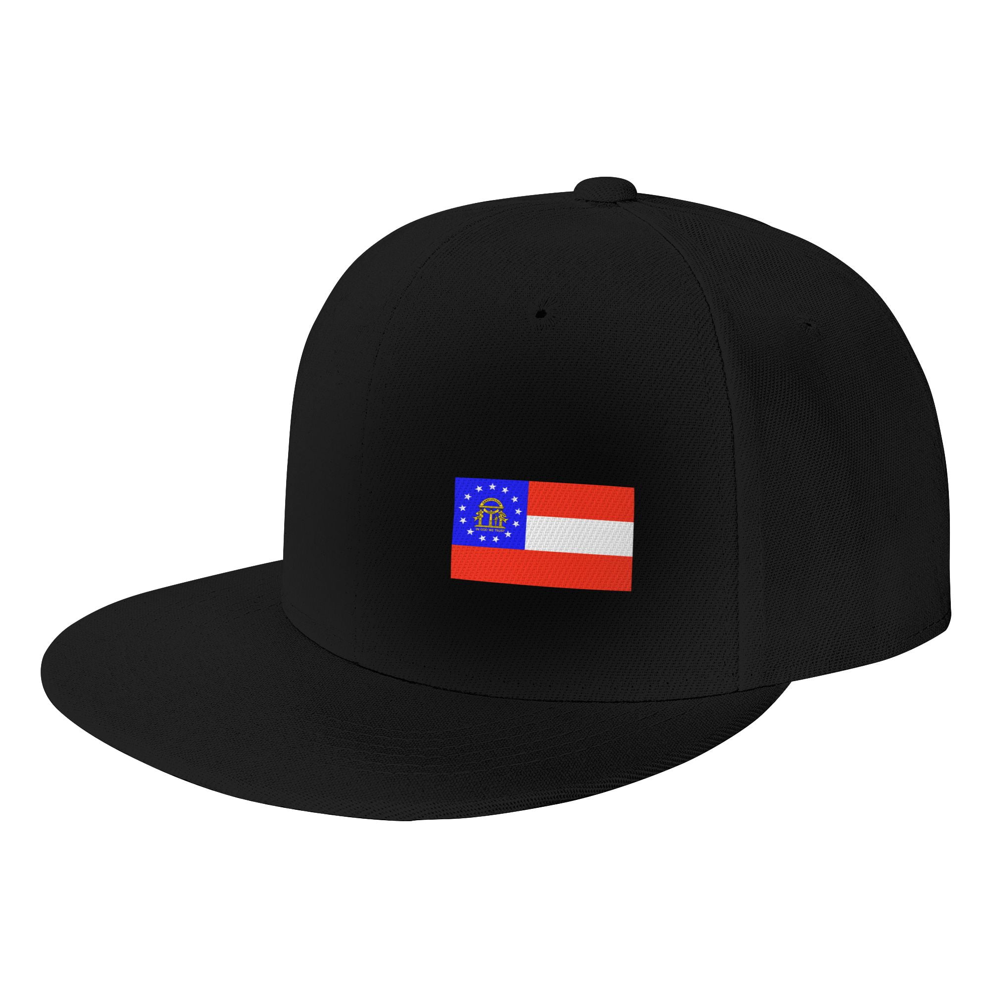 DouZhe Flat Brim Cap Snapback Hat, Georgia State Seal Flag Prints ...