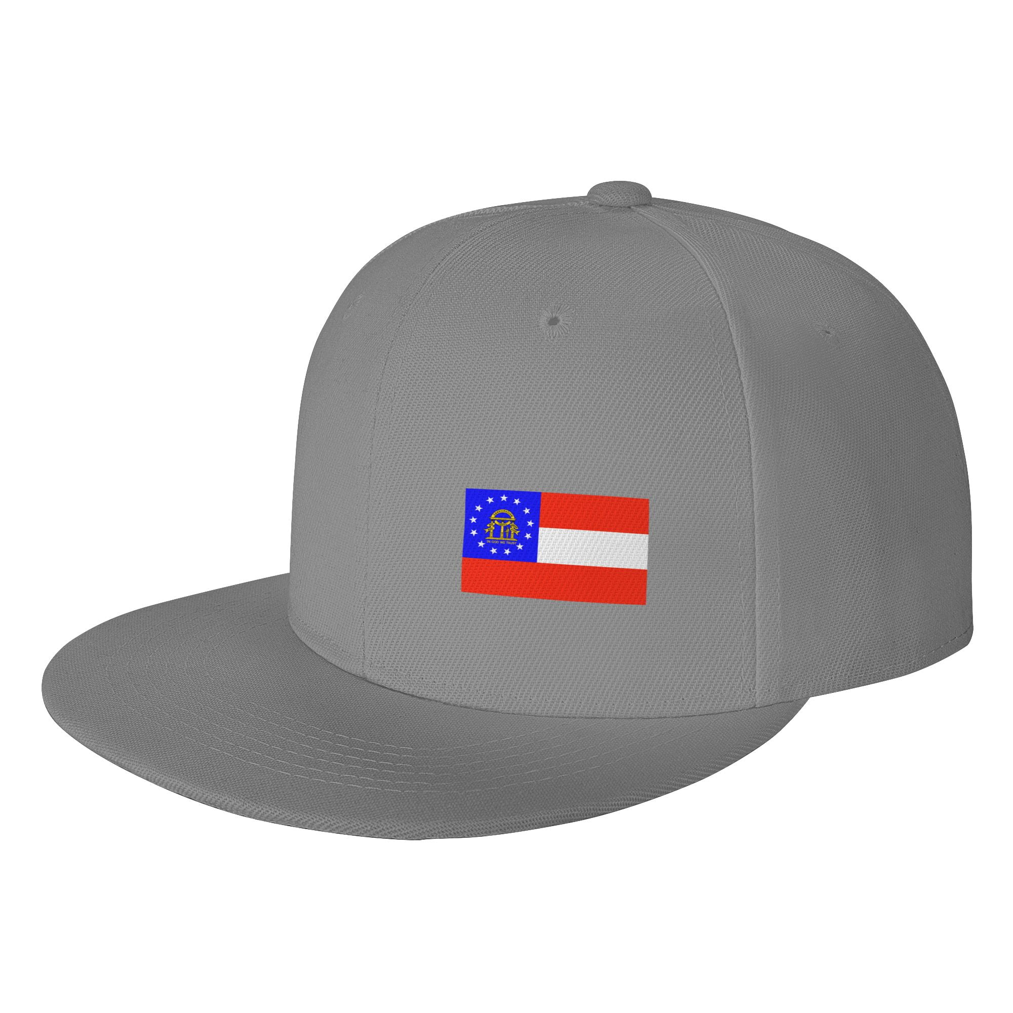 DouZhe Flat Brim Cap Snapback Hat, Georgia State Seal Flag Prints ...