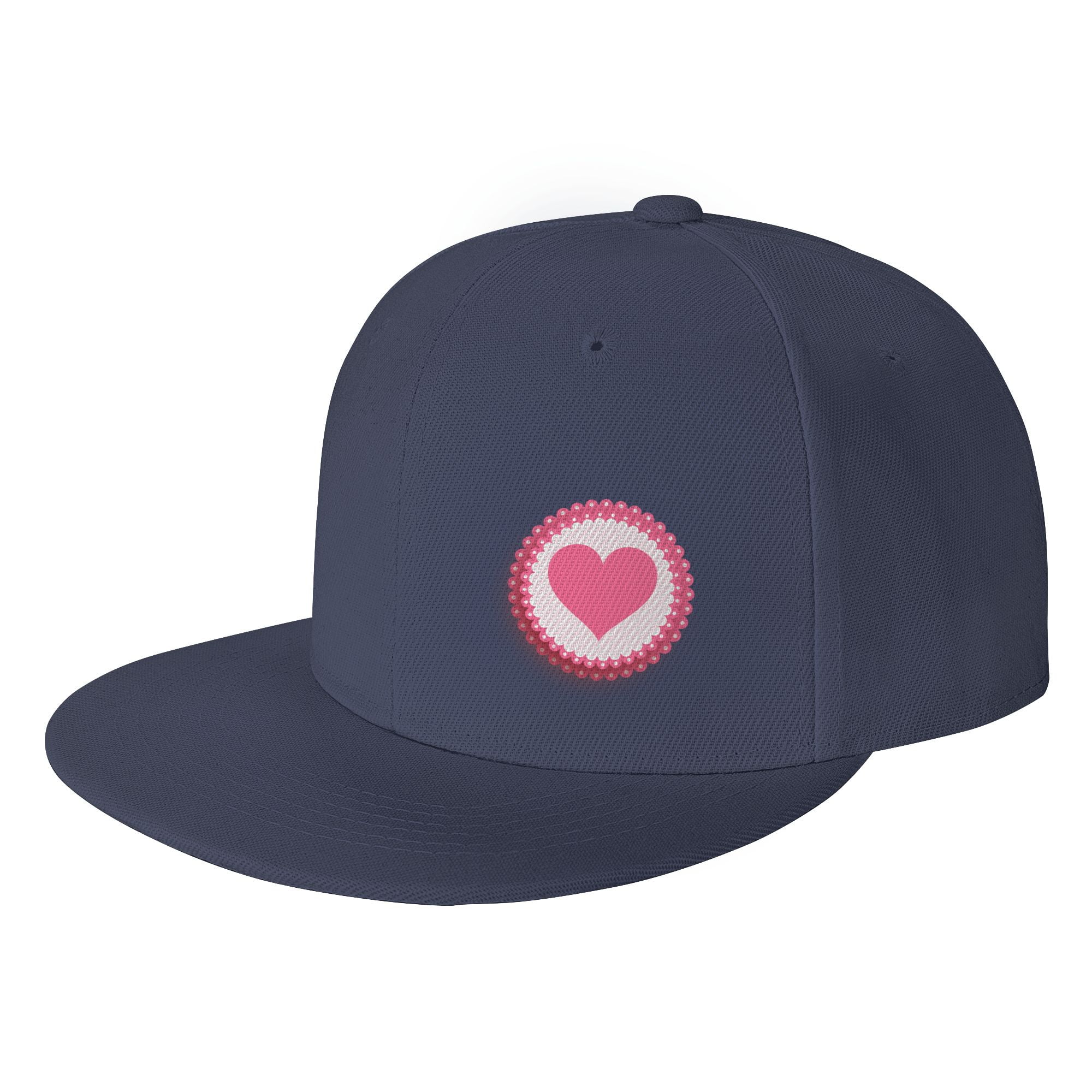 DouZhe Flat Brim Cap Snapback Hat, Pink Heart Valentine Love Prints ...