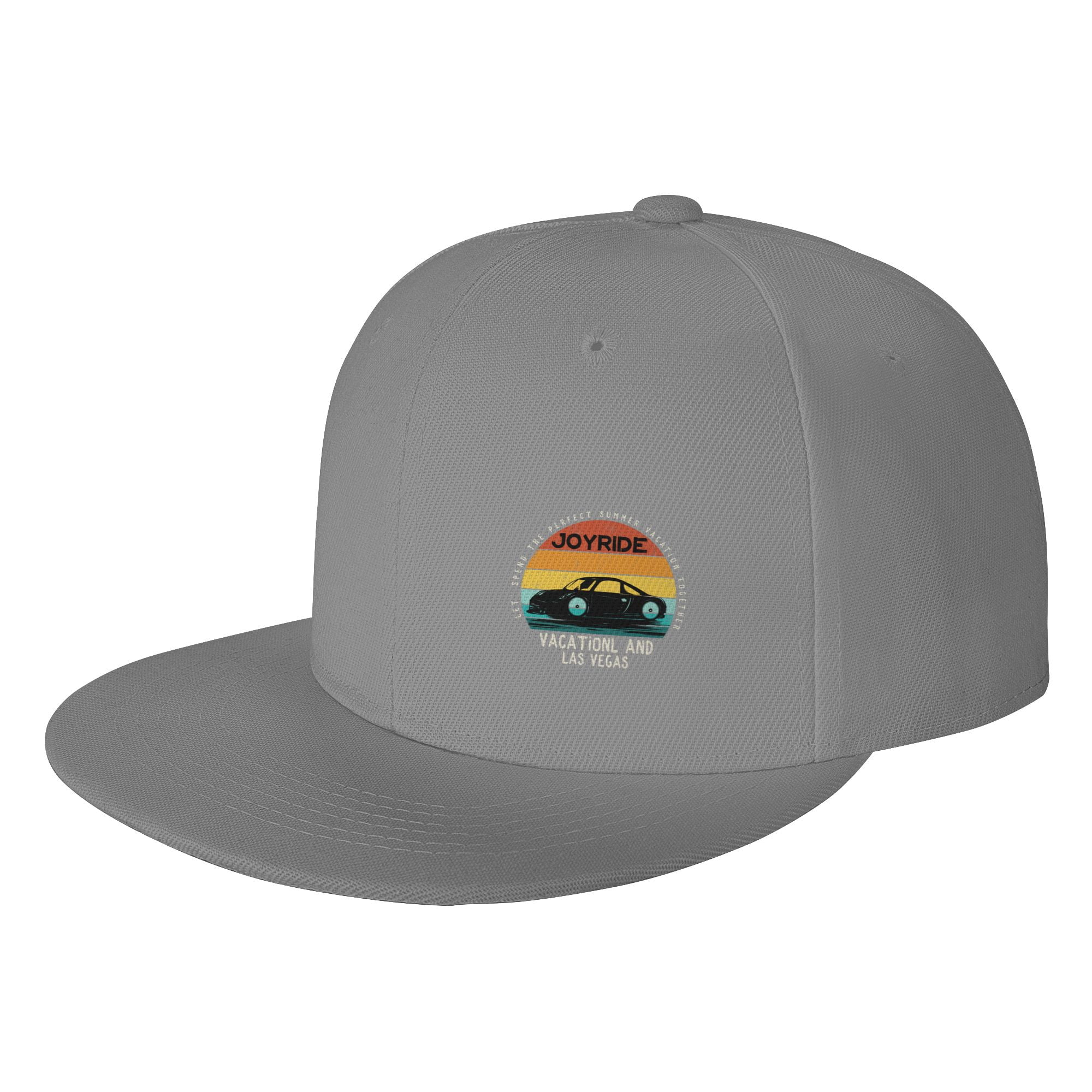 DouZhe Flat Brim Cap Snapback Hat, Retro Rainbow Car Prints Adjustable ...